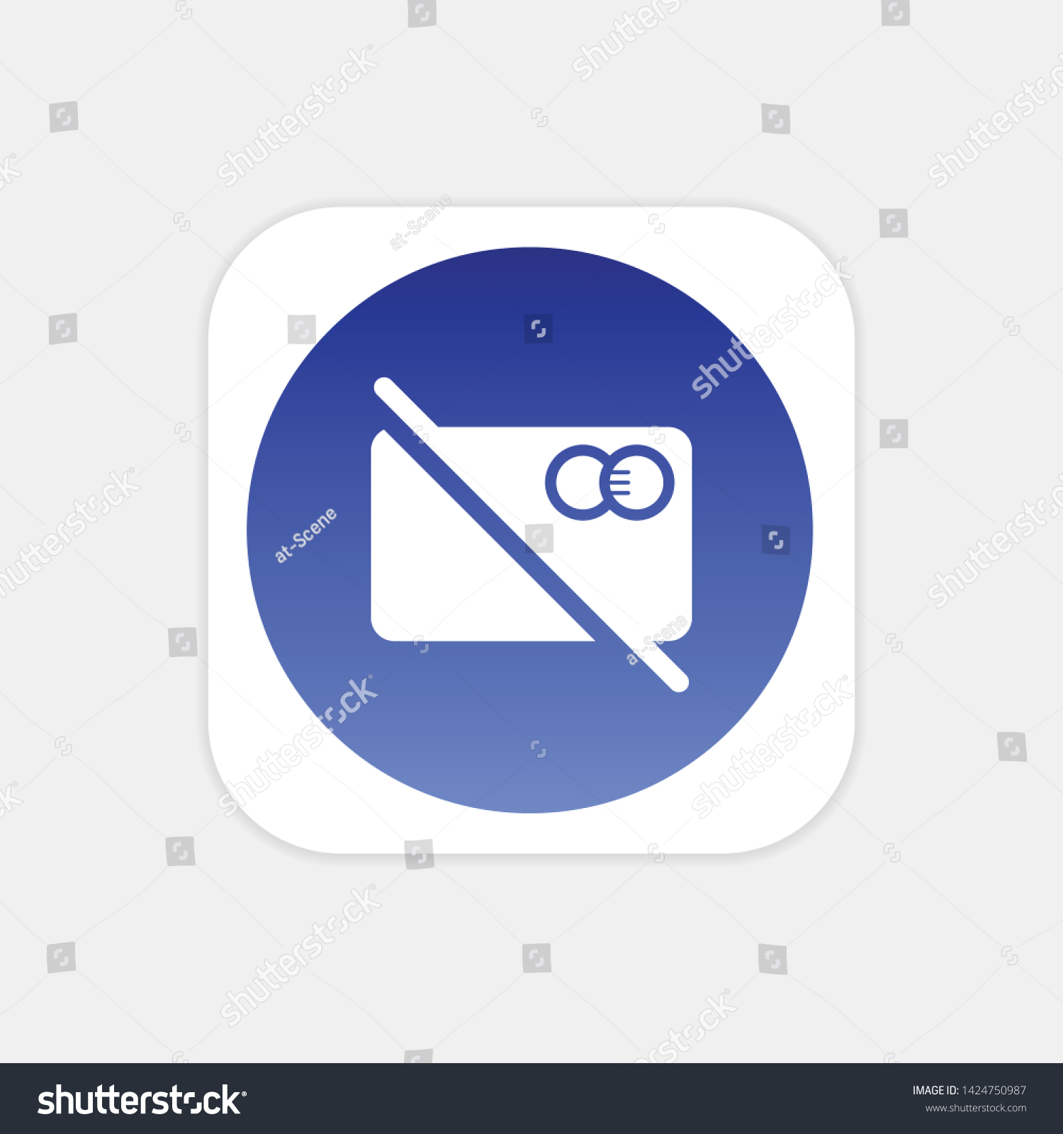 No Card Vector App Icon Stock Vector (Royalty Free) 1424750987 ...
