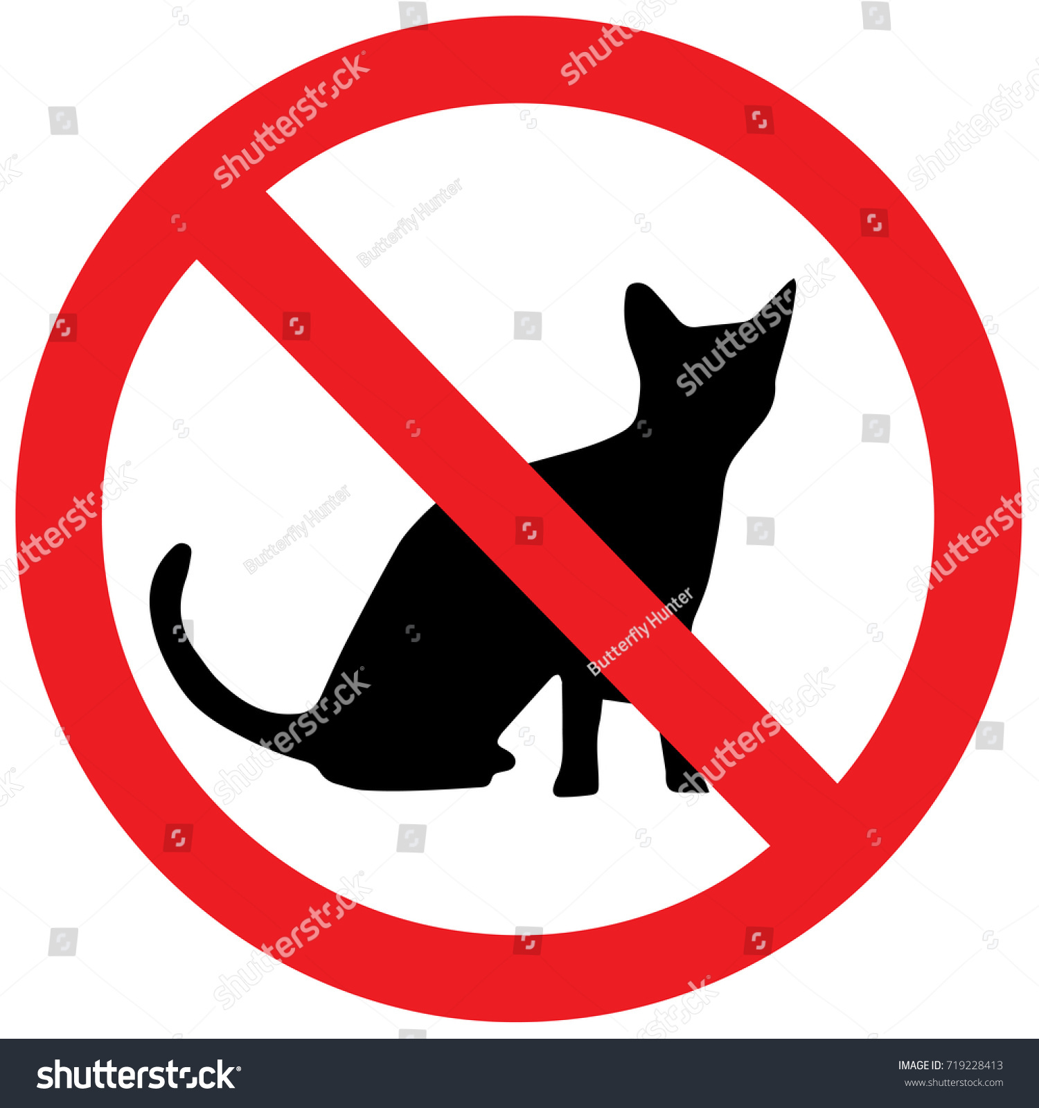 No Cat Sign Stock Vector (Royalty Free) 719228413 | Shutterstock