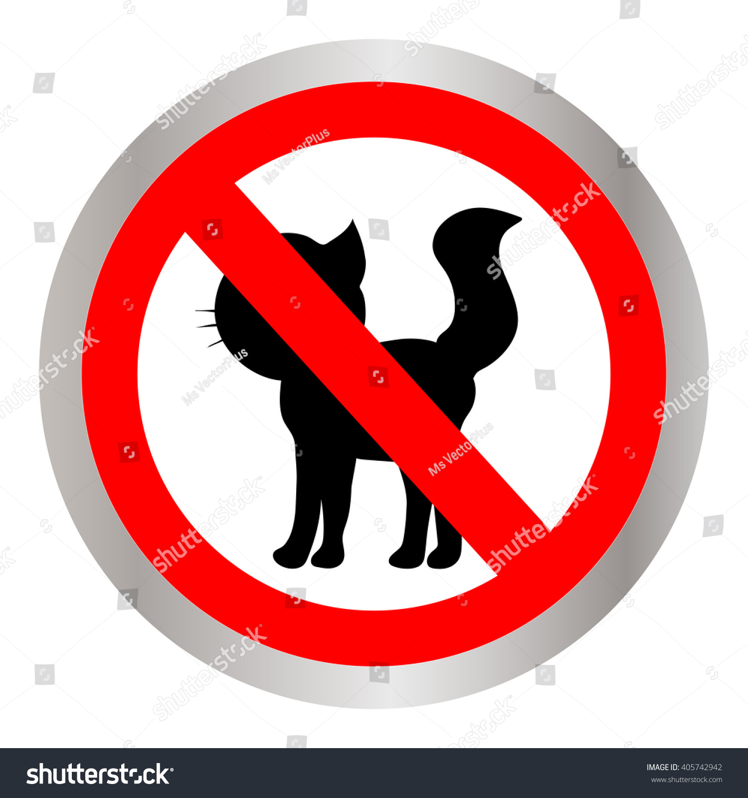No Cats Sign Do Not Allowed Stock Vector (Royalty Free) 405742942