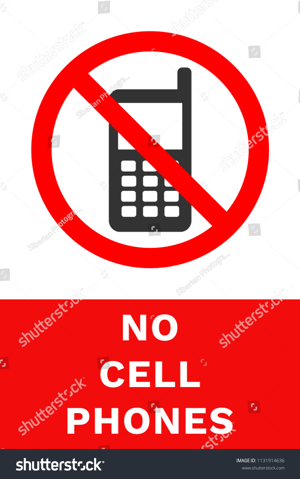 No Cell Phones Sign Vector Stock Vector (Royalty Free) 1131914636