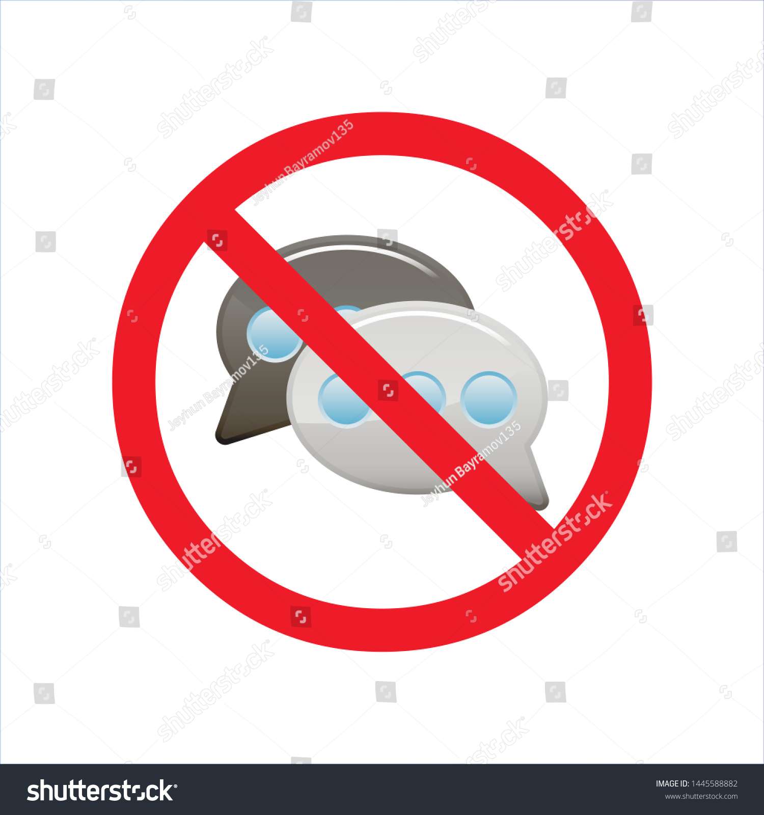 No Chat Icon No Typing Vector Stock Vector (Royalty Free) 1445588882 ...