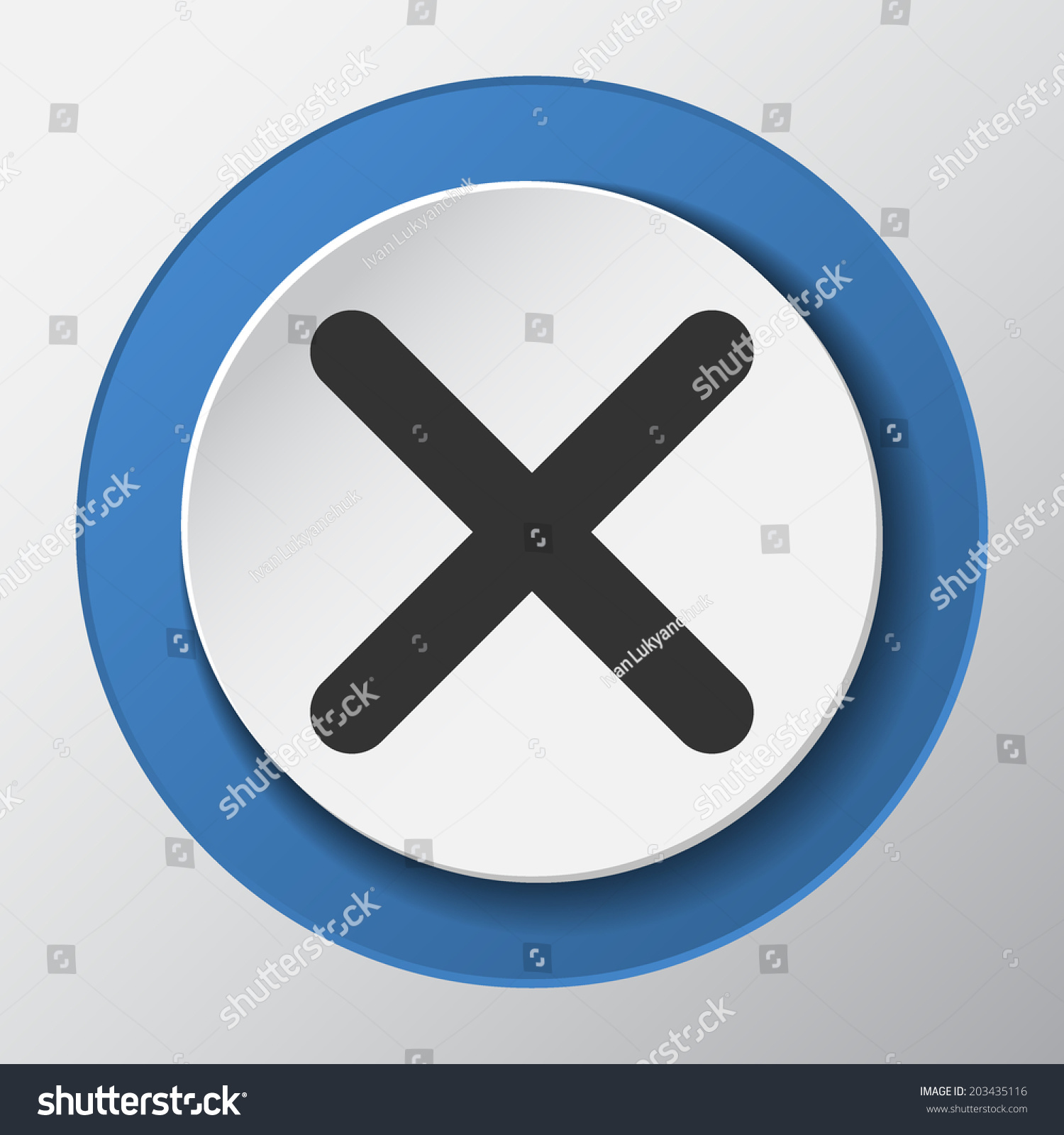 No Check Mark Paper Icon Shadow Stock Vector (Royalty Free) 203435116