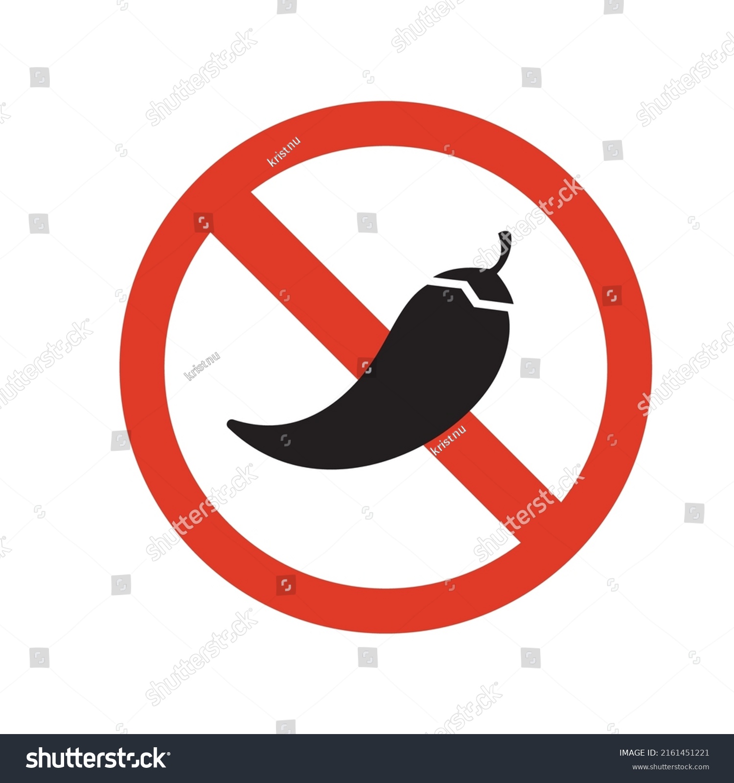 No Chilli Allowed Isolated Vector Illustration Stock Vector (Royalty ...
