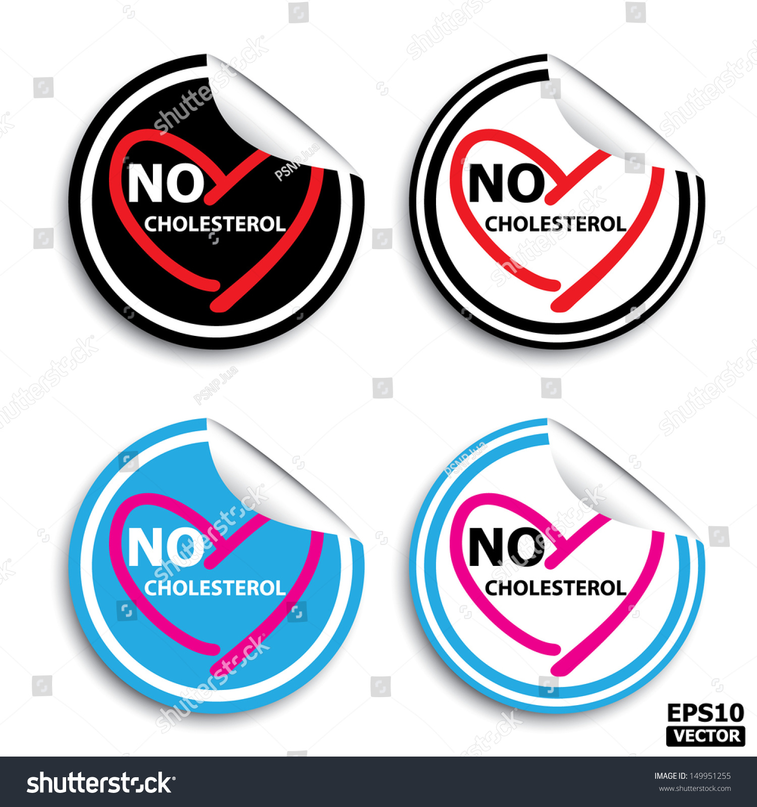 No Cholesterol Sticker Seteps10 Vector : image vectorielle de stock ...