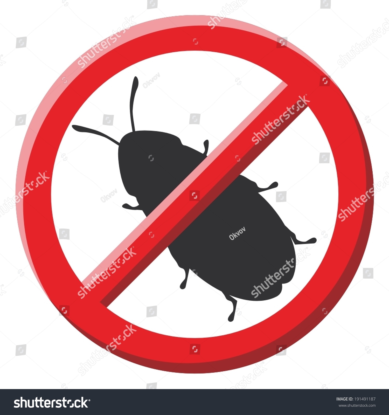 Vektor Stok No Cockroach Sign Vector Illustration (Tanpa Royalti ...