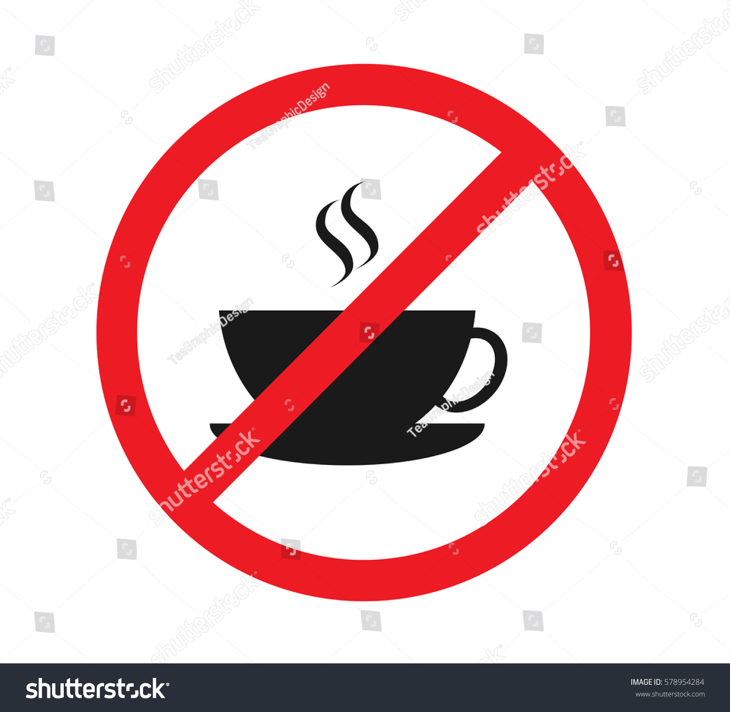 No Coffee Sign Vector: เวกเตอร์สต็อก (ปลอดค่าลิขสิทธิ์) 578954284 ...
