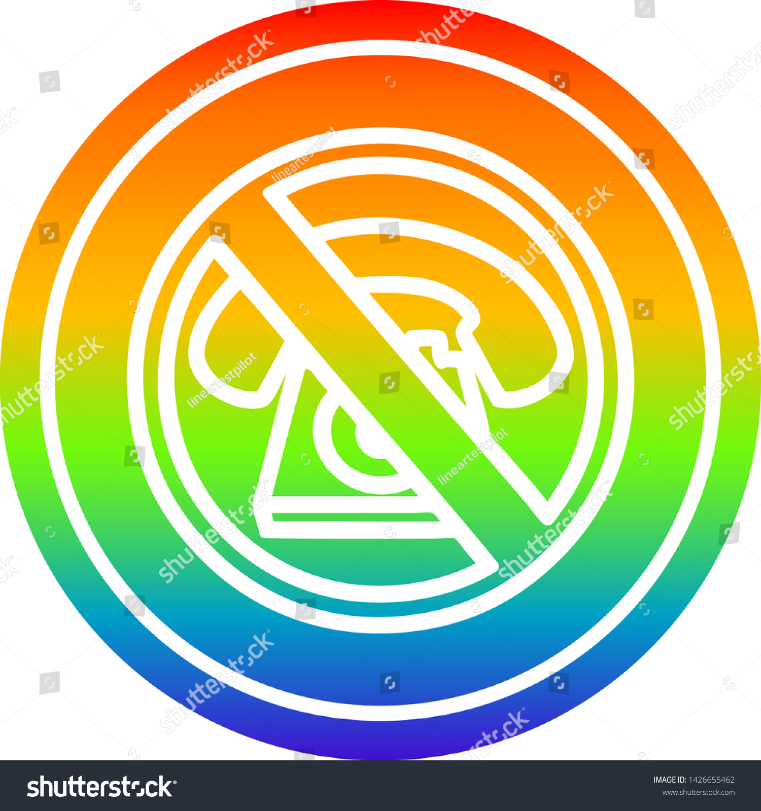 Vektor Stok No Cold Calling Circular Icon Rainbow (Tanpa Royalti ...