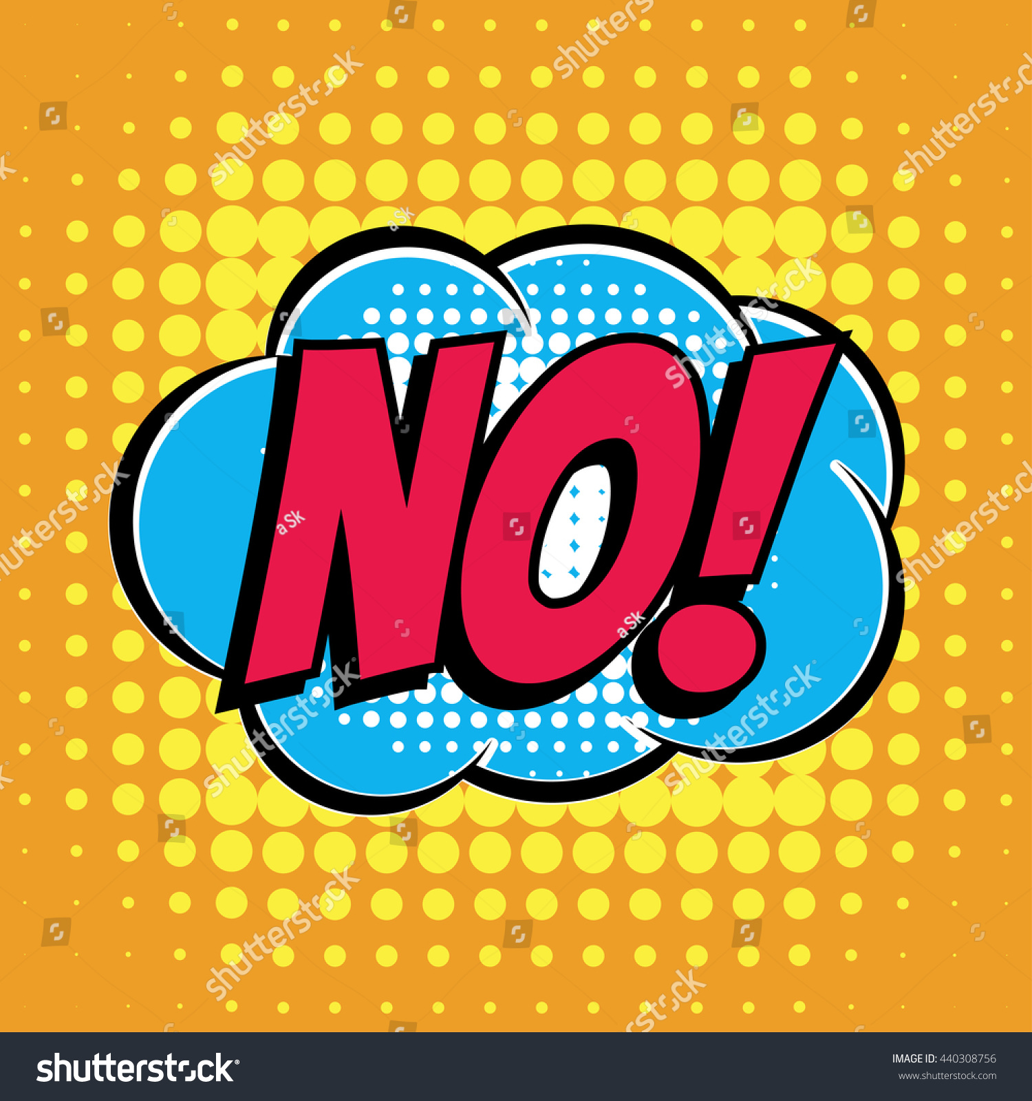 No Comic Book Bubble Text Retro Stock Vector (Royalty Free) 440308756 ...