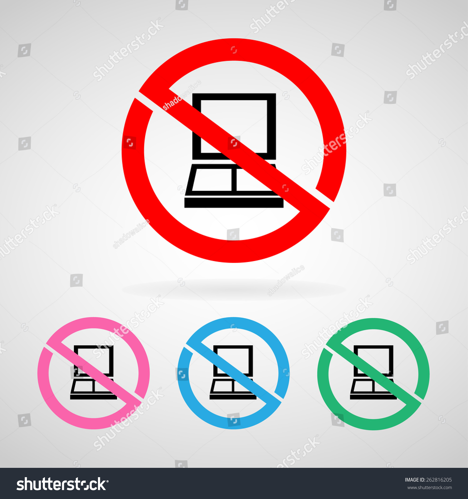 No Computer Icon Great Any Use Stock Vector (Royalty Free) 262816205