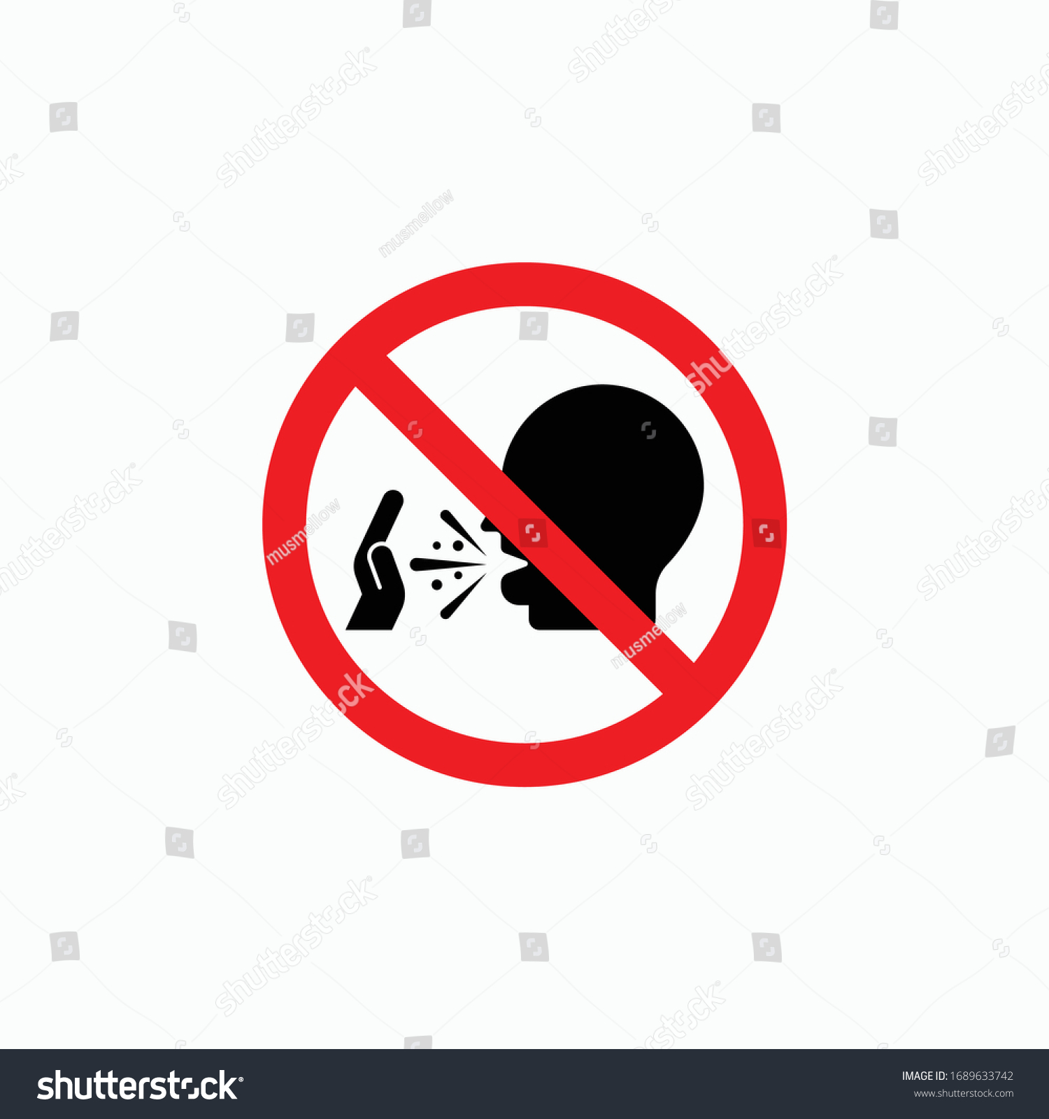 no hay icono de tos, no: vector de stock (libre de regalías) 1689633742 ...