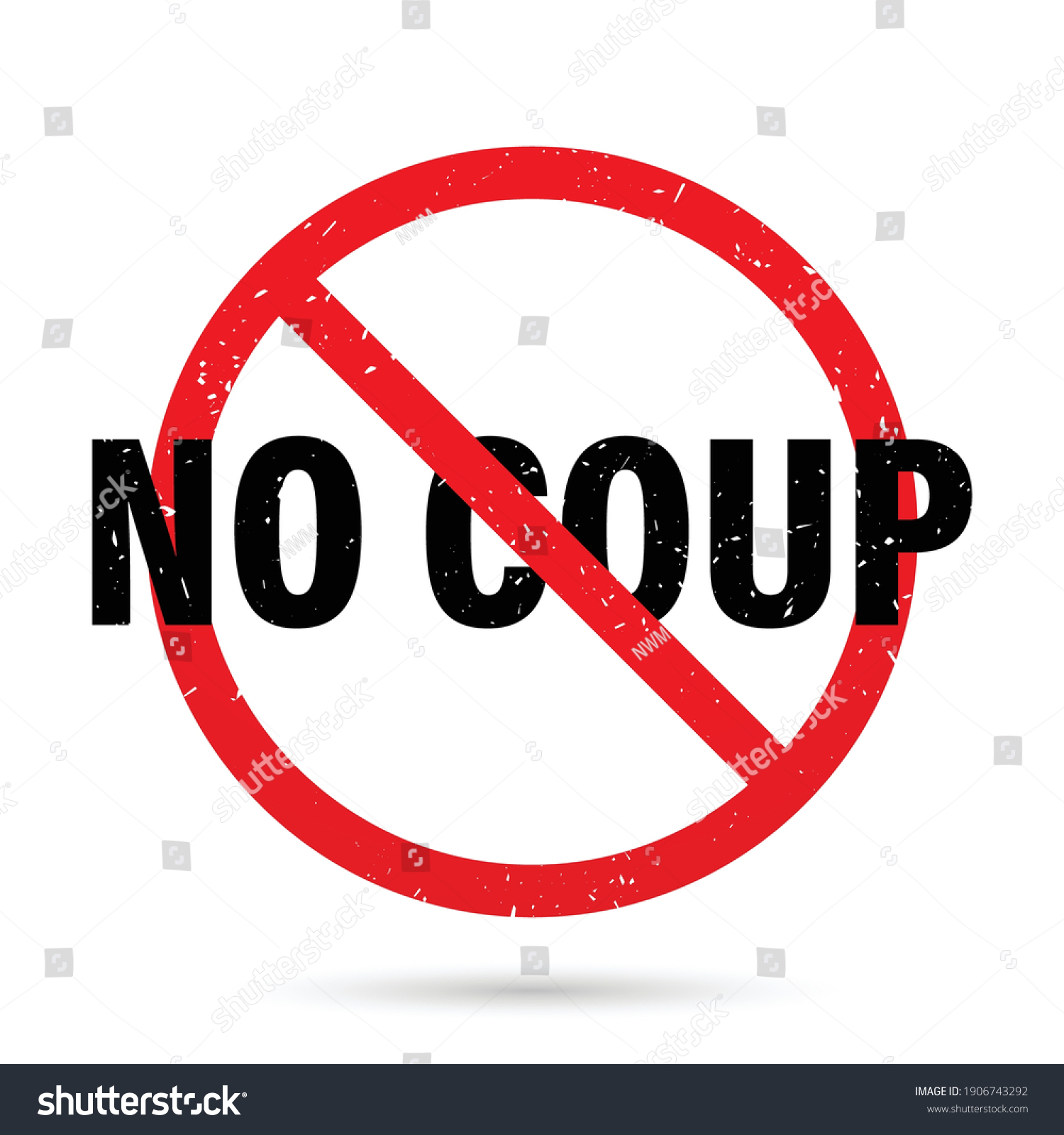 No Coup Sign Vector Illustration Stock Vector (Royalty Free) 1906743292