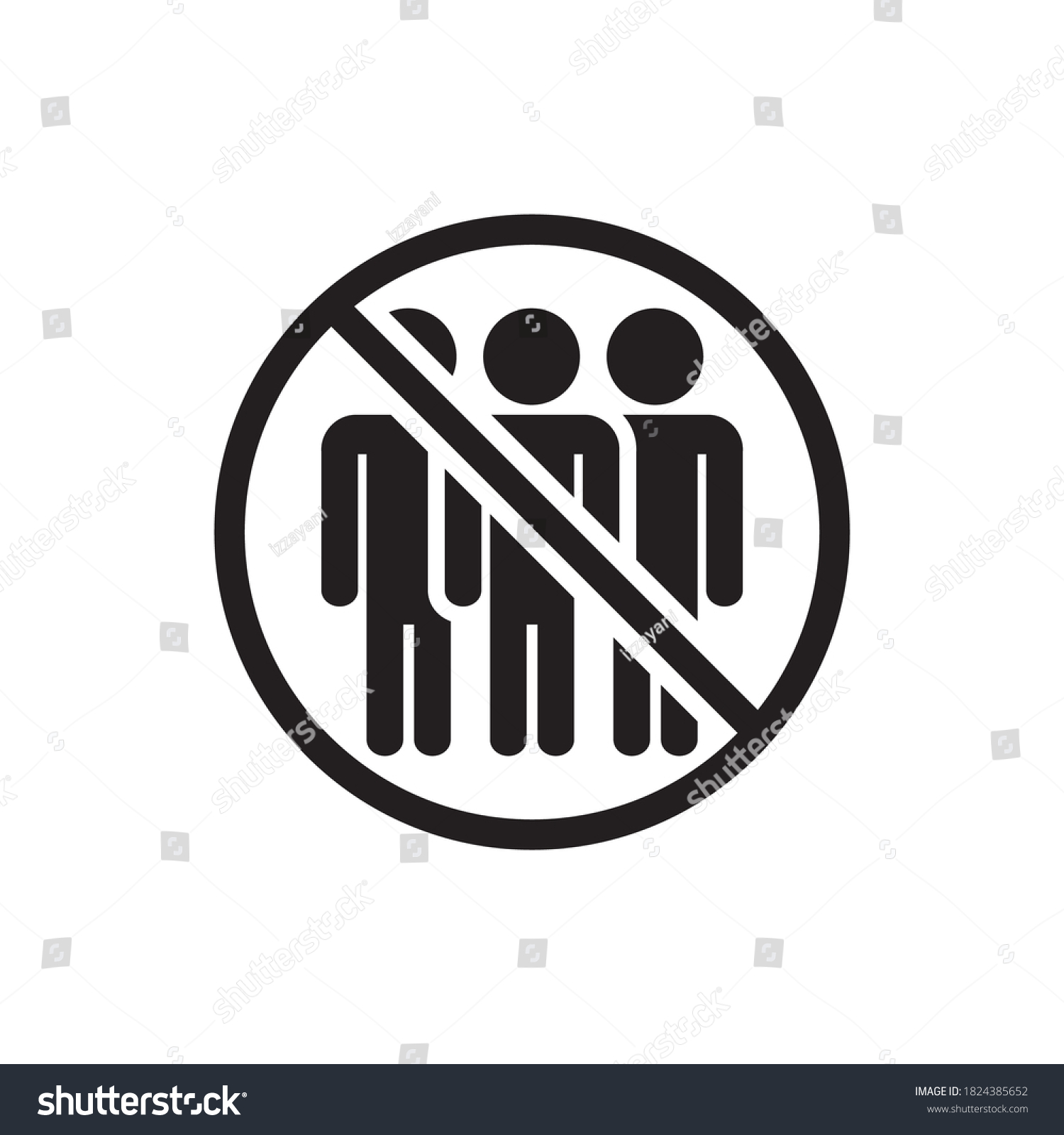 No Crowding Icon Symbol Sign Vector: เวกเตอร์สต็อก (ปลอดค่าลิขสิทธิ์ ...