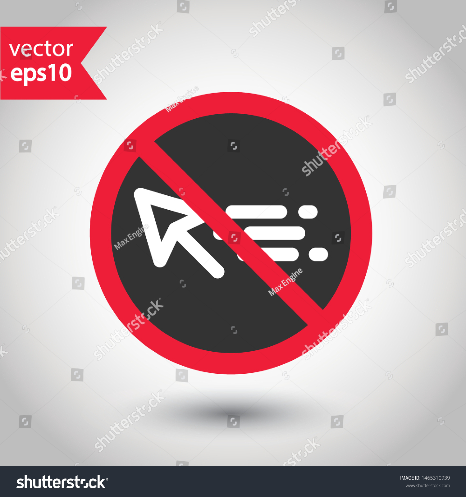 No Cursor Icon Forbidden Cursor Icon Stock Vector (Royalty Free) 1465310939