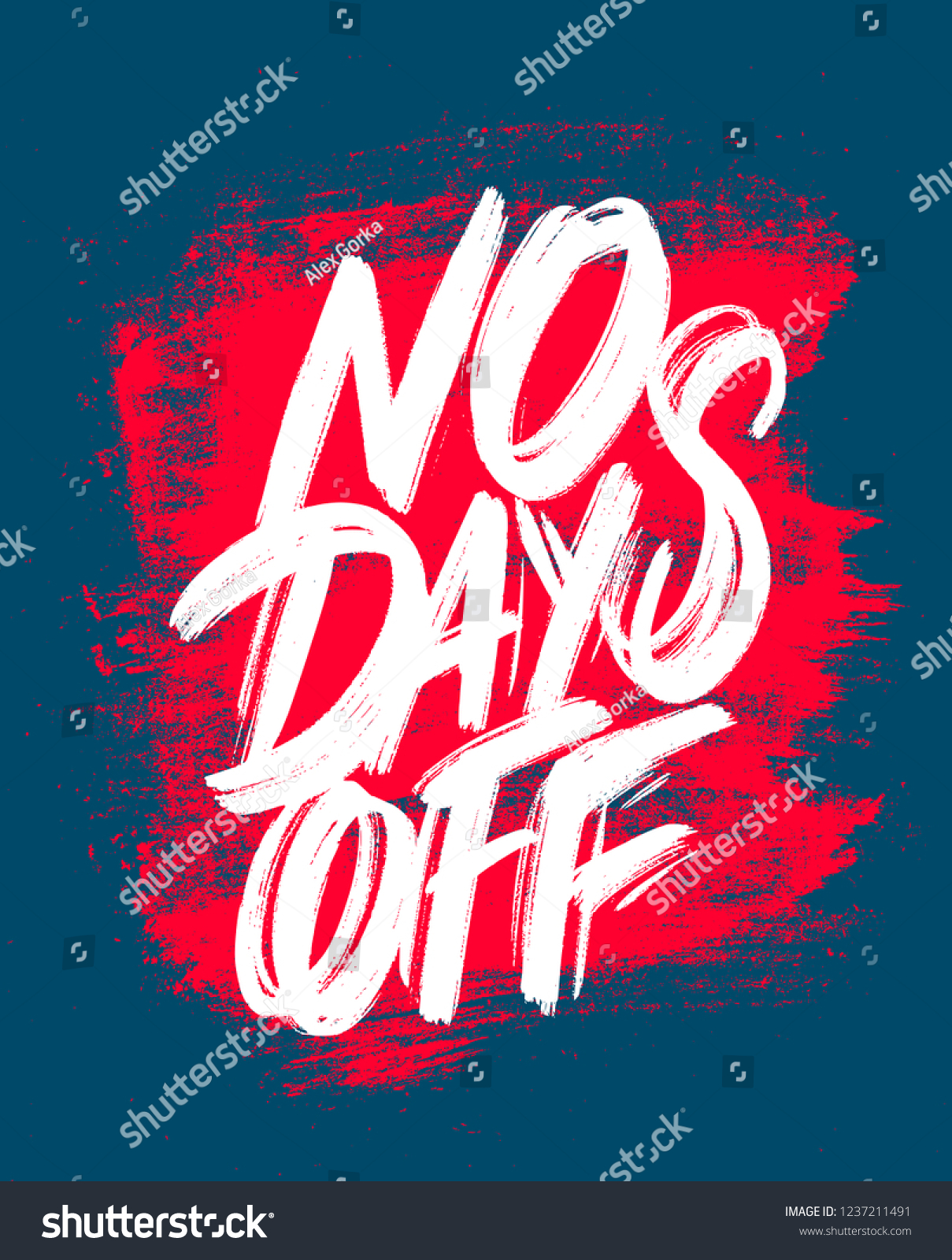 No Days Off Motivational Poster Vector: vector de stock (libre de ...