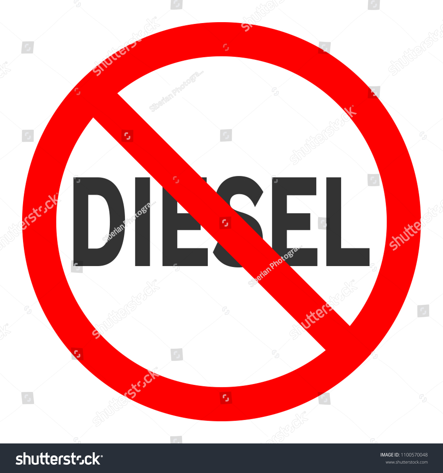 No Diesel Sign Vector Stock Vector (Royalty Free) 1100570048 | Shutterstock