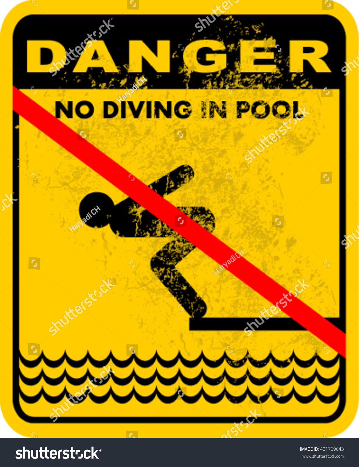 No Diving Pool Sticker: vector de stock (libre de regalías) 401769643 ...