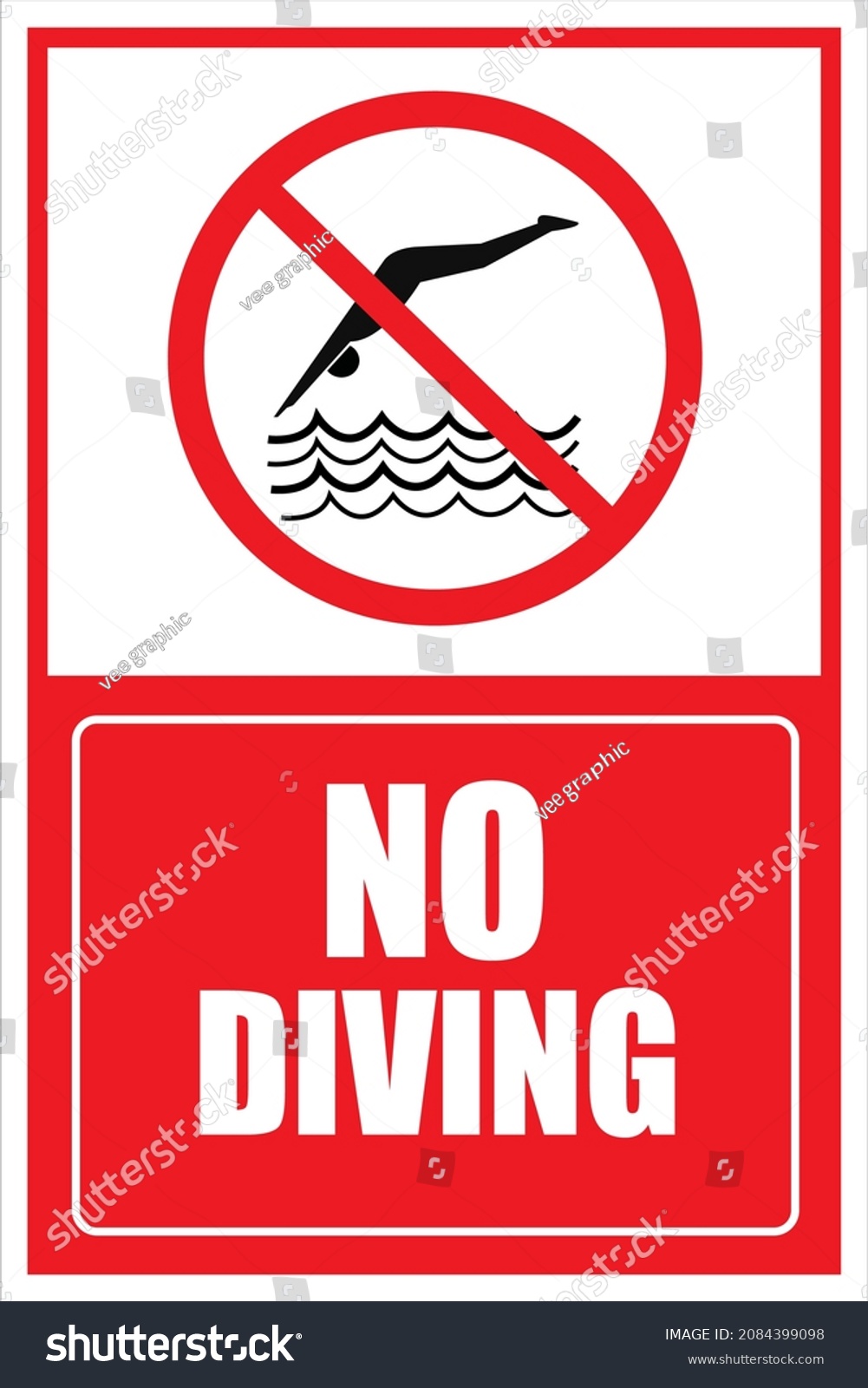 No Diving Sign Vector Design Stock Vector (Royalty Free) 2084399098 ...