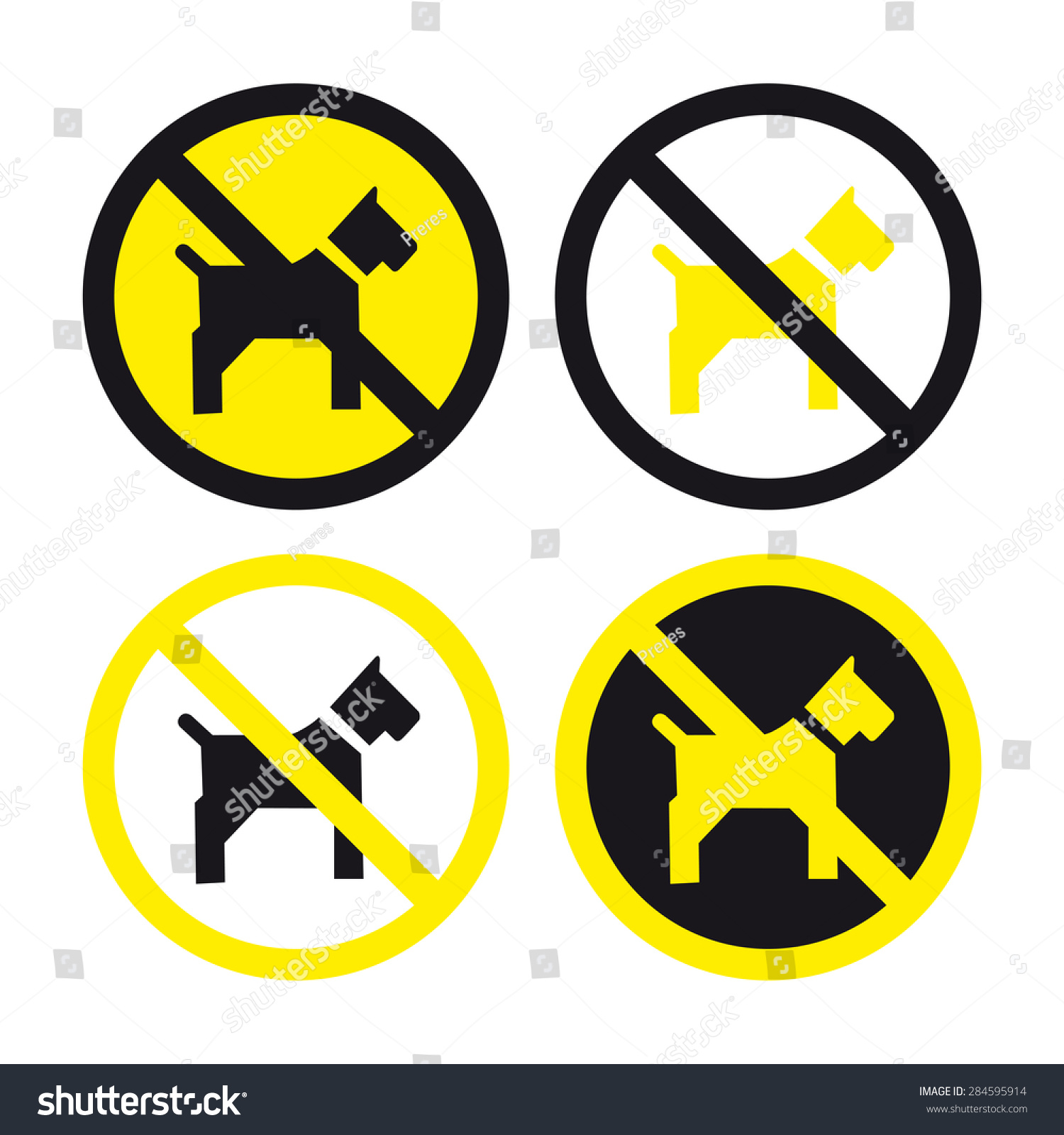 No Dogs Allowed Sign Vector Set Stock Vector (Royalty Free) 284595914 ...