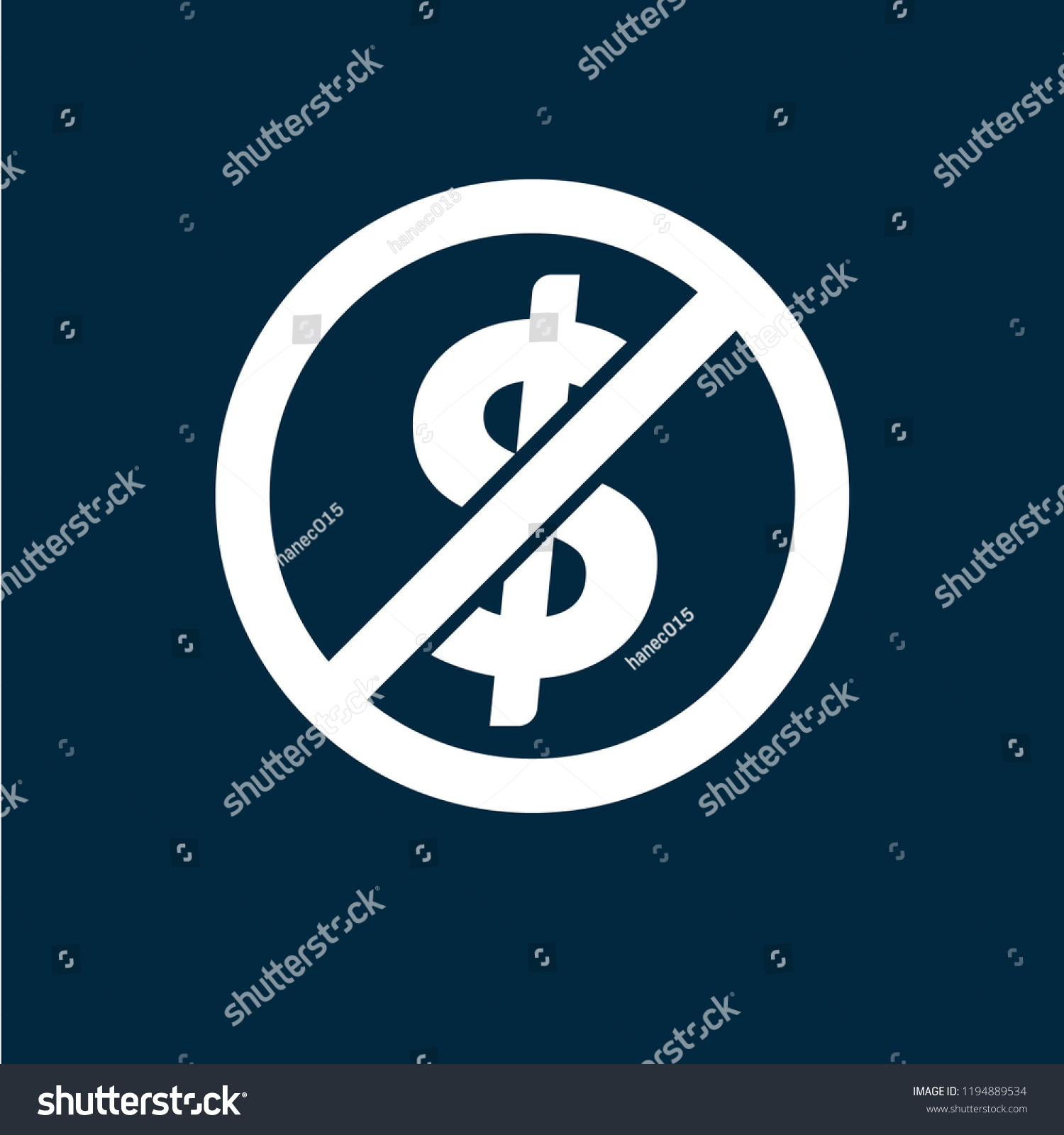 No Dollar Sign Stock Vector (Royalty Free) 1194889534