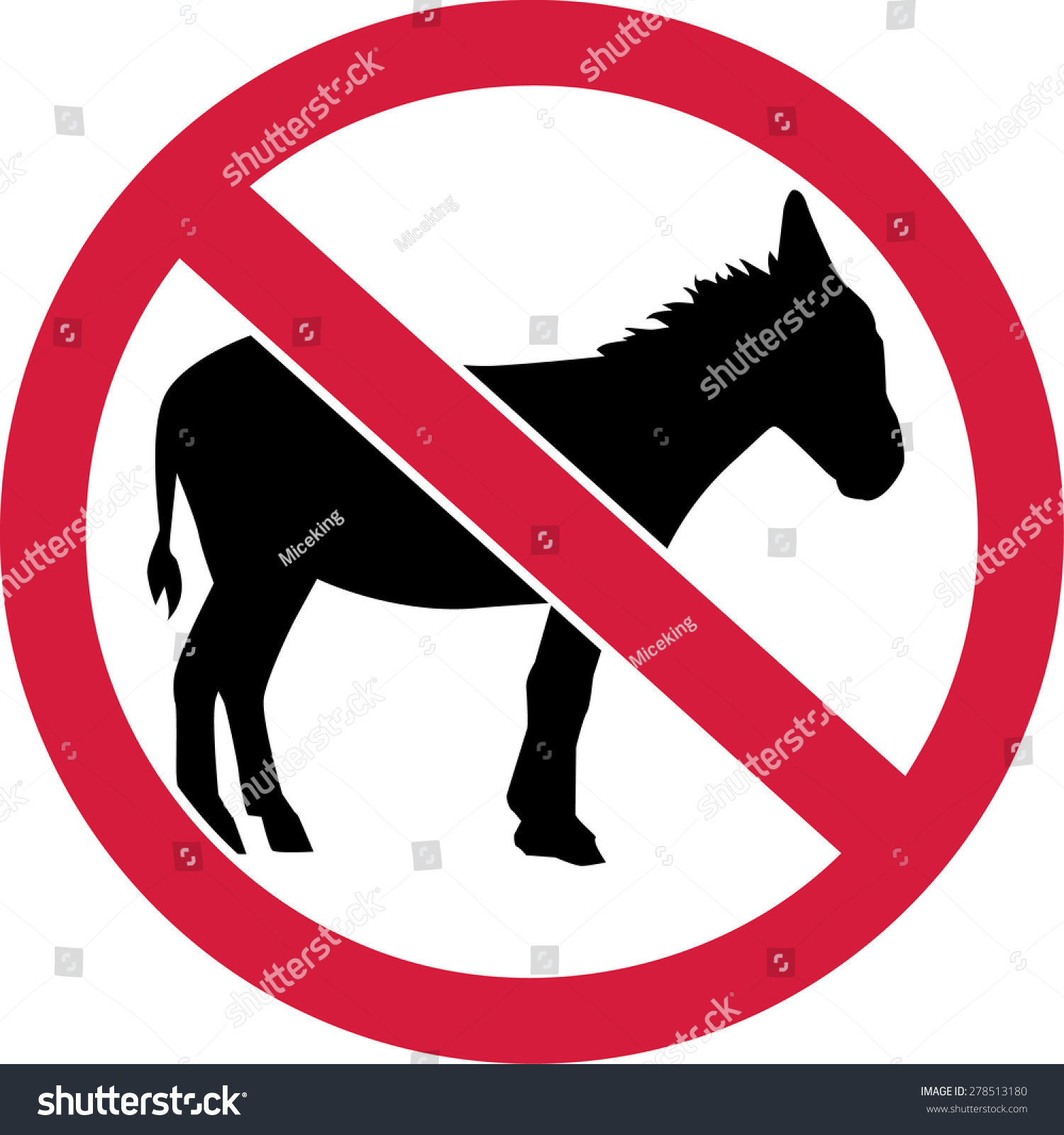 No Donkeys Sign: vector de stock (libre de regalías) 278513180