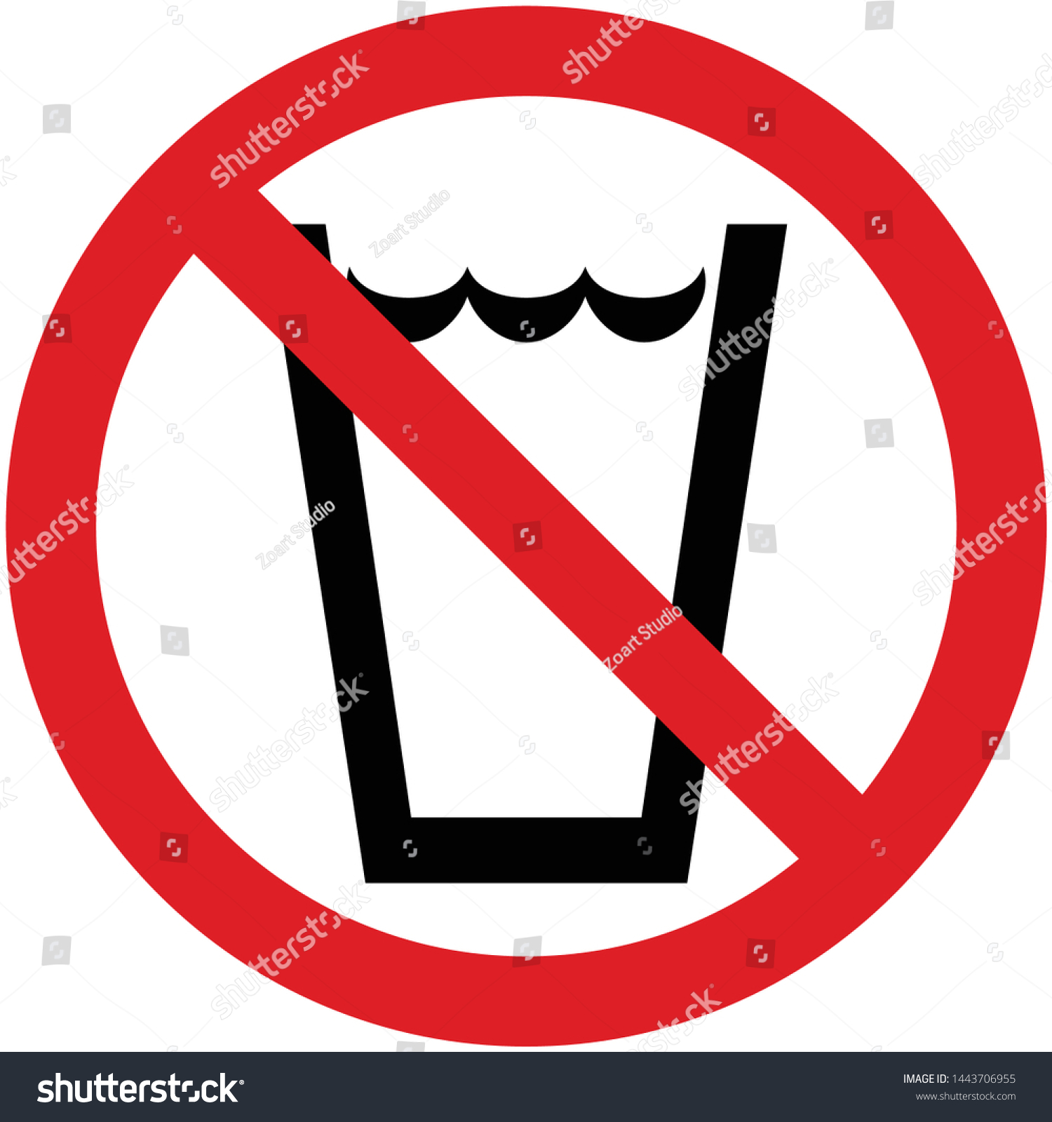 No Drinking Water No Using Water Stock Vector (Royalty Free) 1443706955
