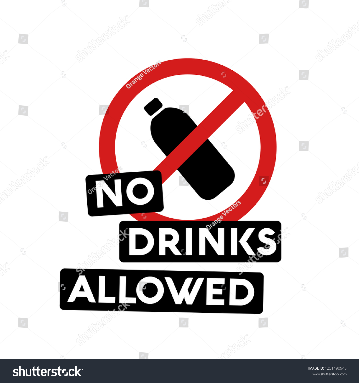 No Drinks Allowed Sign Stock Vector (Royalty Free) 1251490948