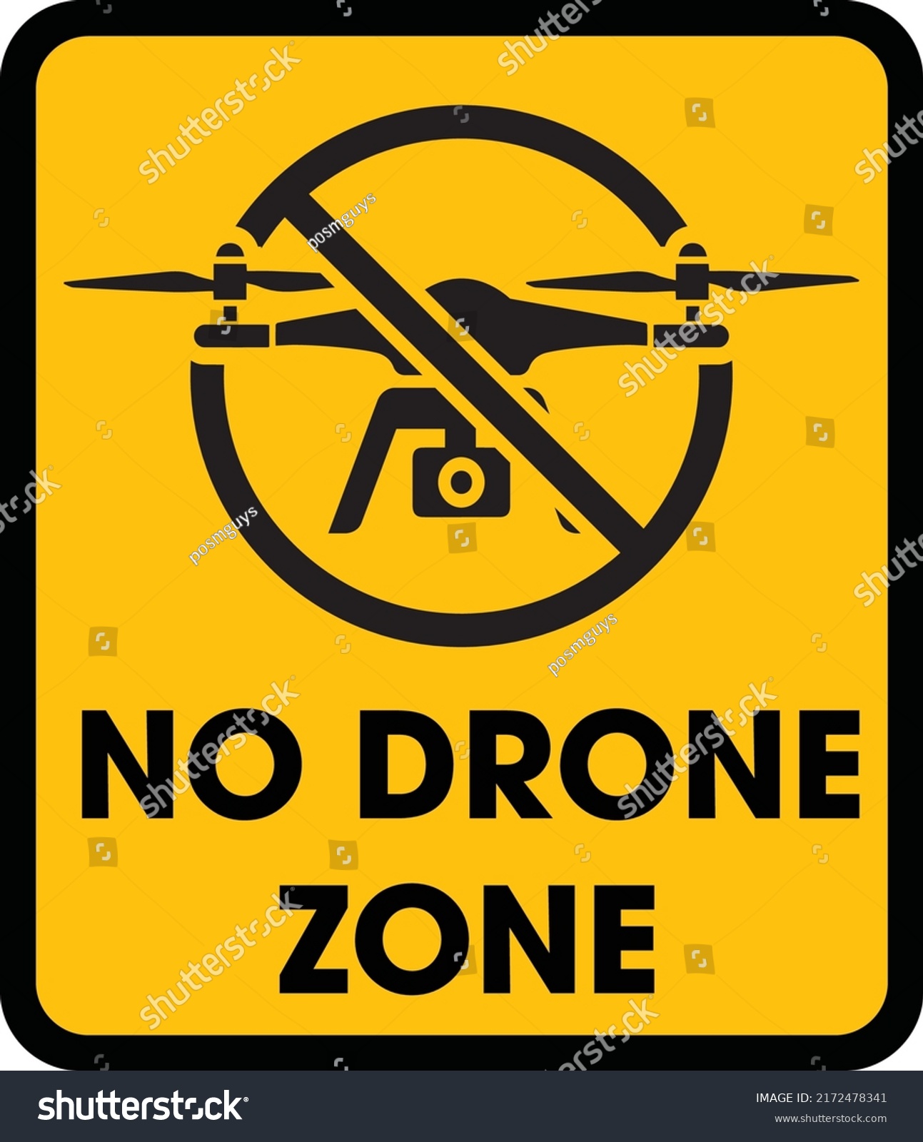 No Drone Fly Zone Sign Stock Vector (Royalty Free) 2172478341 ...