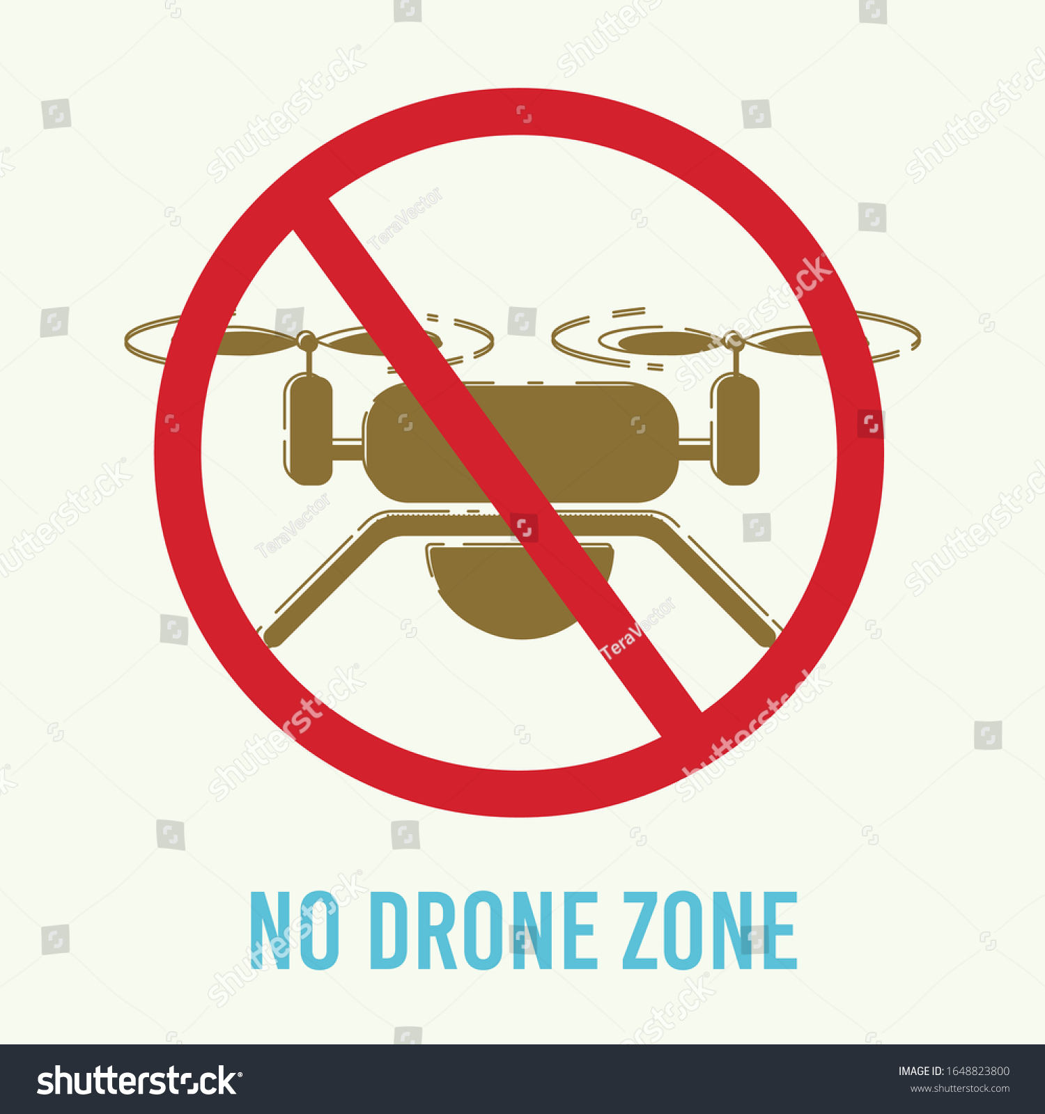 No Drones Launch Flight Flat Vector Stock Vector (Royalty Free ...
