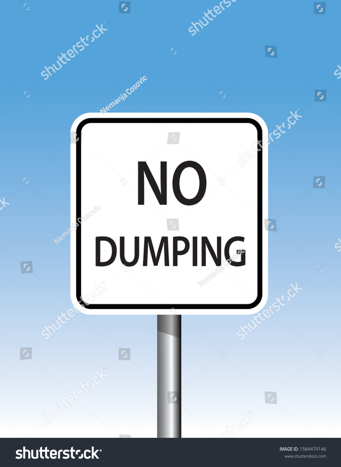 No Dumping Road Sign Vector Illustration Stock Vector (Royalty Free ...