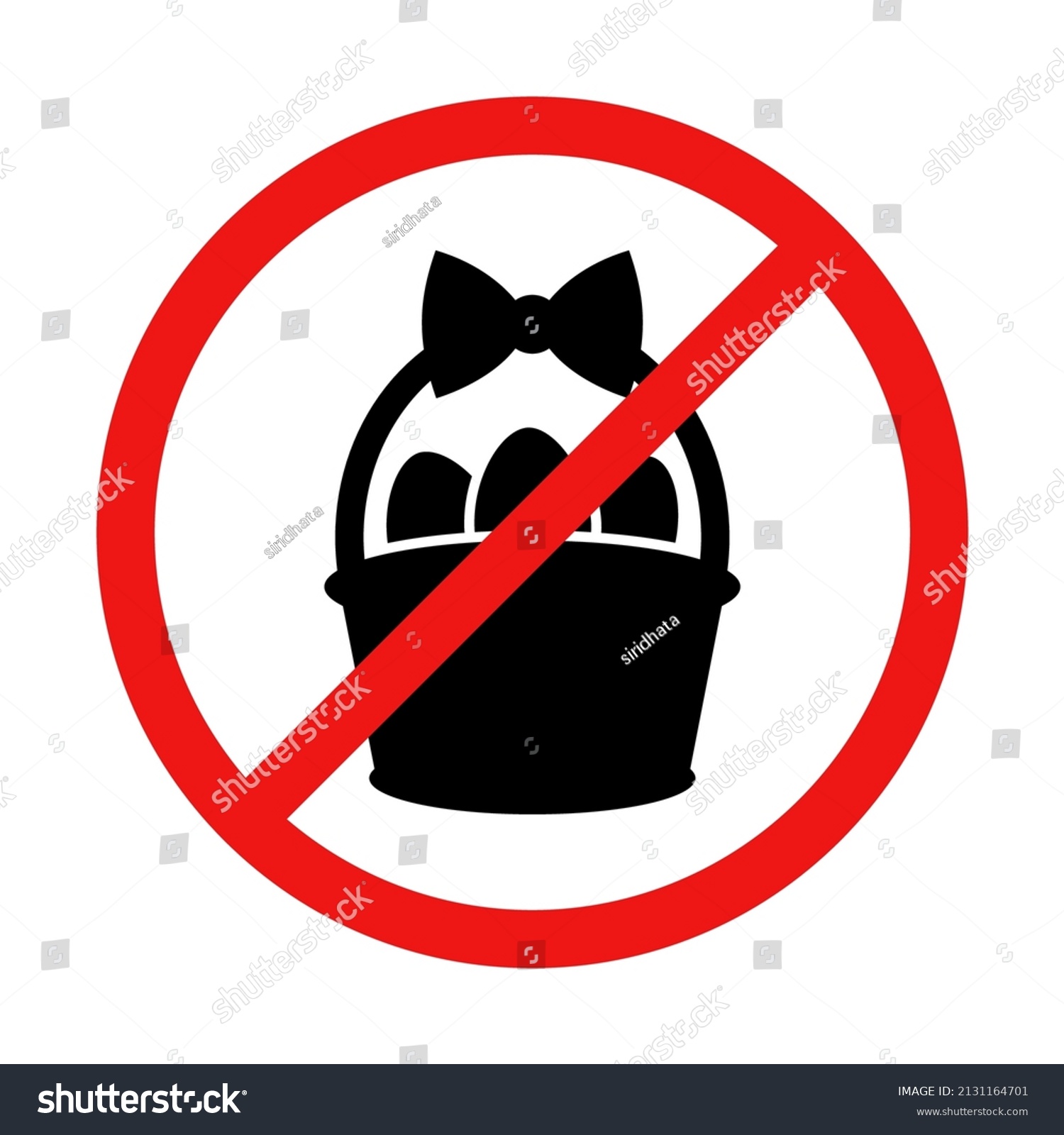 No Easter Egg Basket Sign Stock Vector (Royalty Free) 2131164701 ...