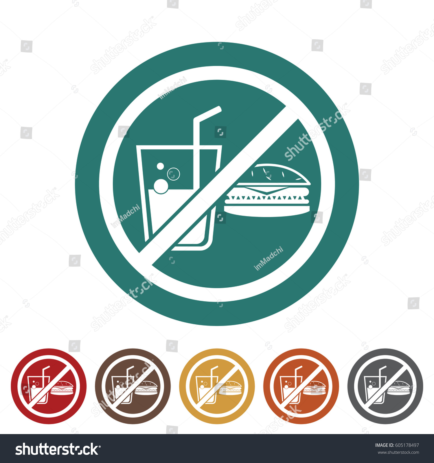 No Eating Iconvector Illustration: vector de stock (libre de regalías ...