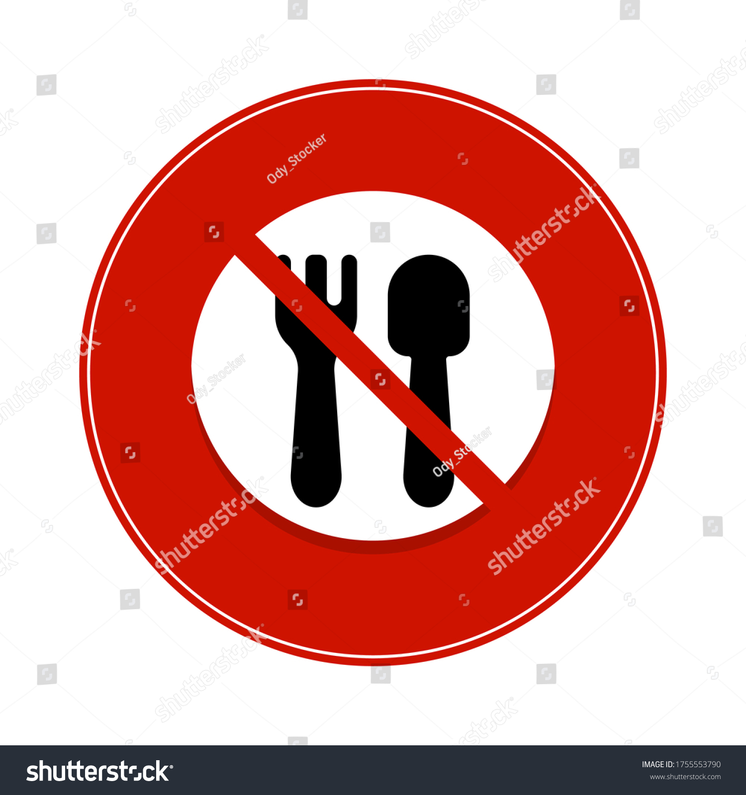 No Eating Sign Vector Esp10: เวกเตอร์สต็อก (ปลอดค่าลิขสิทธิ์ ...