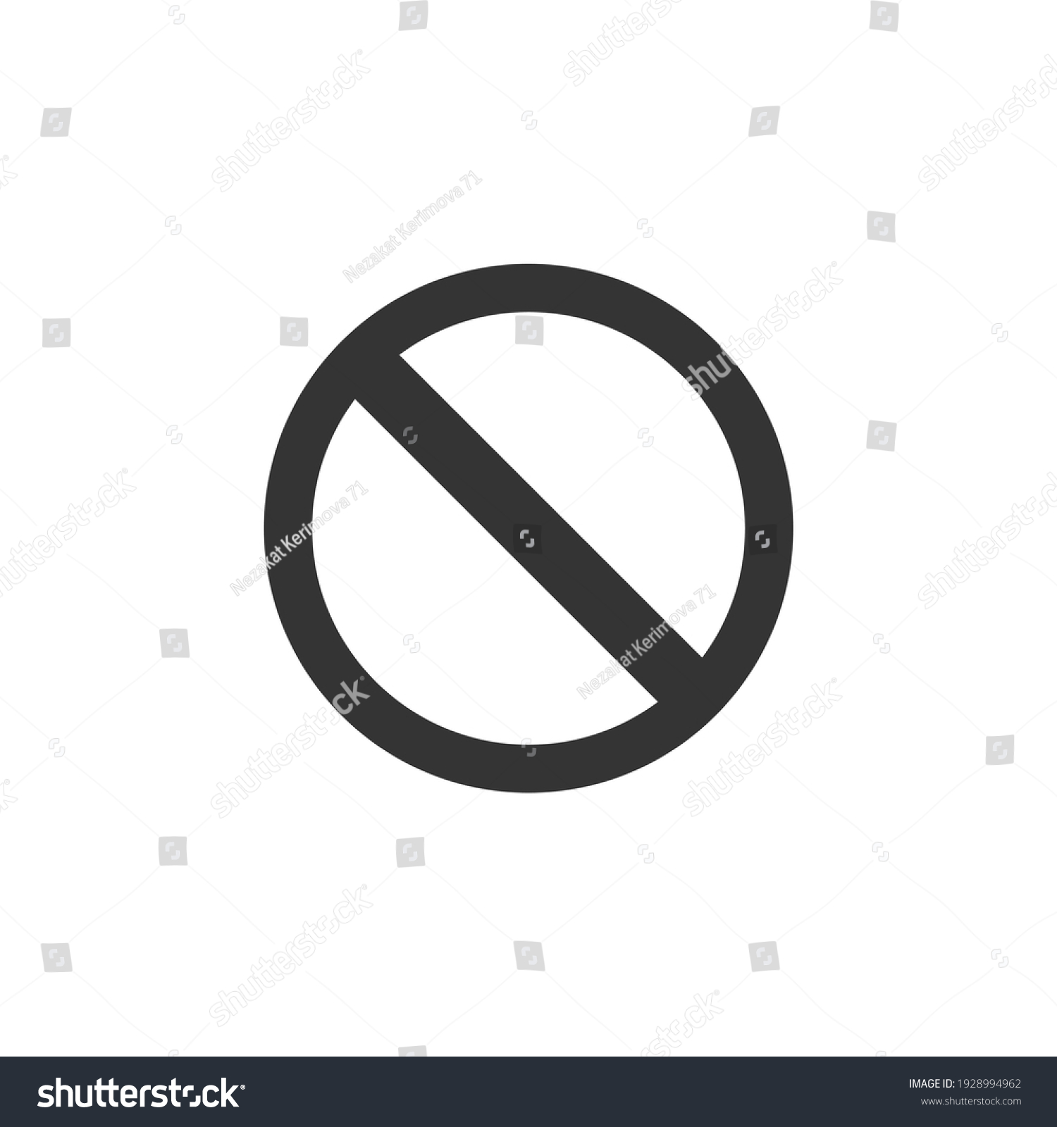 No Entry Black Vector Icon On Stock Vector (Royalty Free) 1928994962 ...