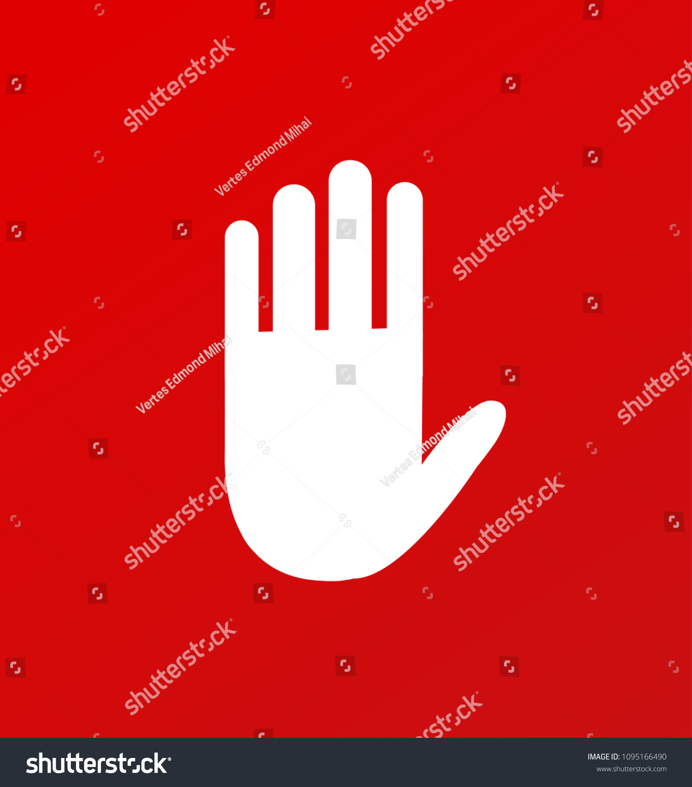 No Entry Hand Sign Stock Vector (Royalty Free) 1095166490 | Shutterstock