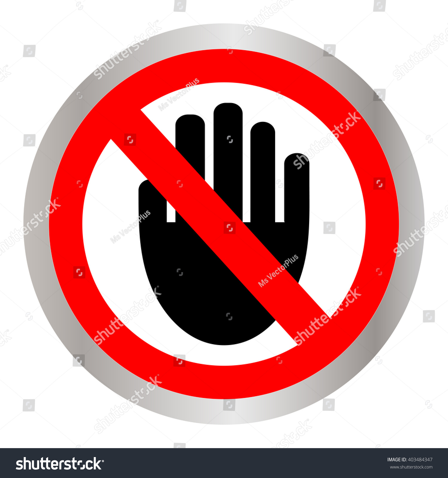 No Entry Hand Sign Stock Vector (Royalty Free) 403484347