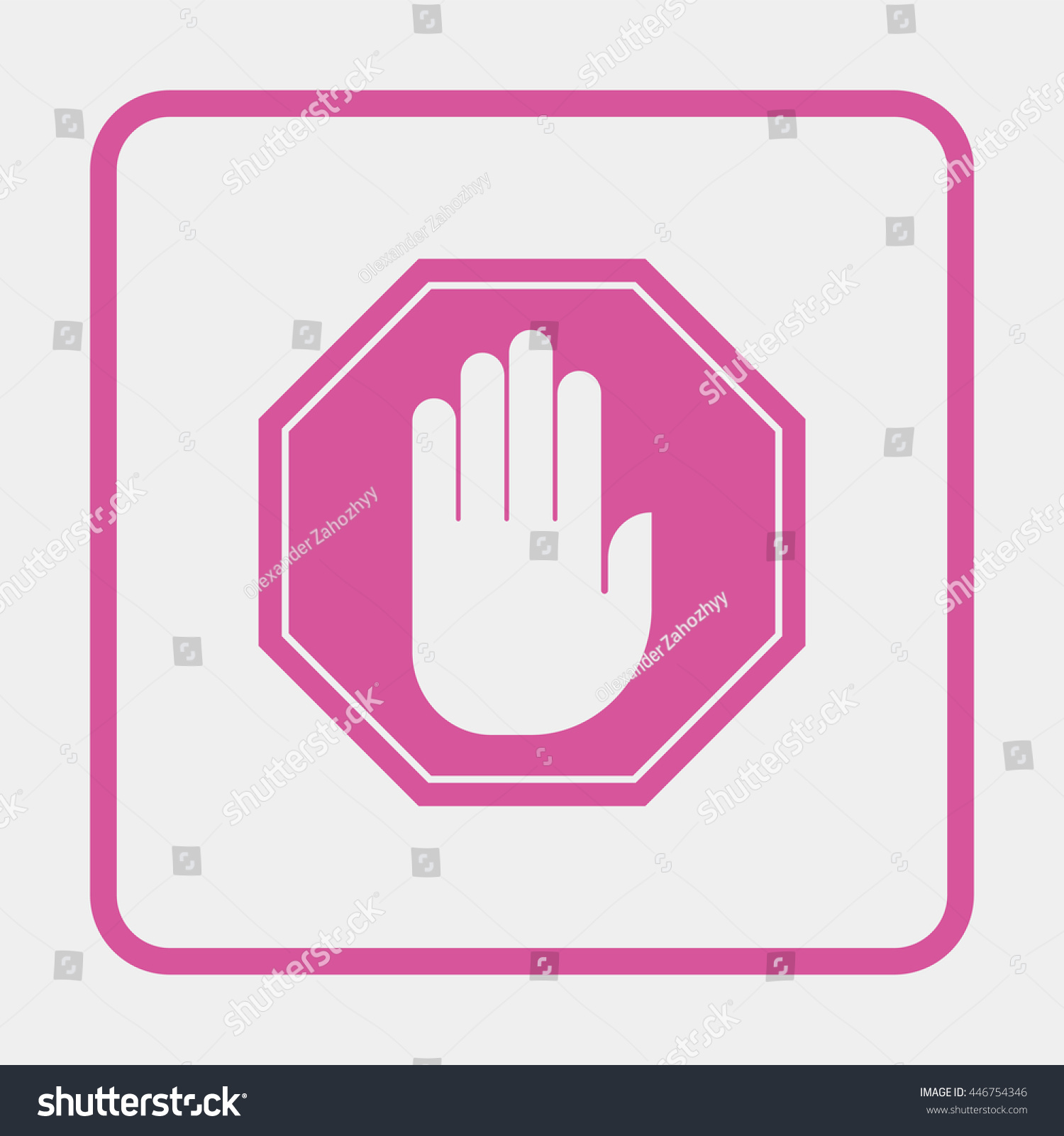 Vektor Stok No Entry Hand Sign (Tanpa Royalti) 446754346 | Shutterstock