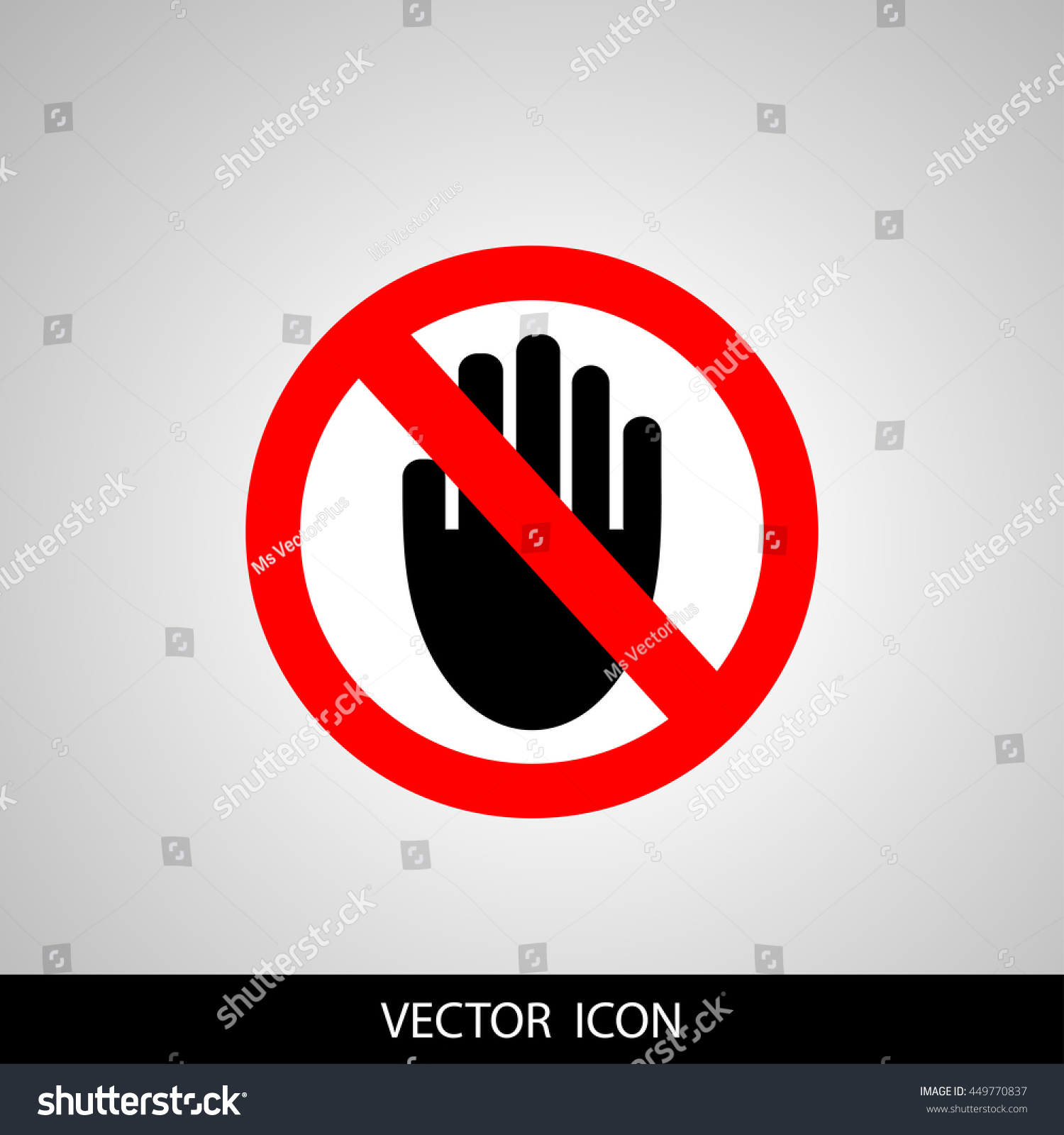 No Entry Hand Sign: เวกเตอร์สต็อก (ปลอดค่าลิขสิทธิ์) 449770837