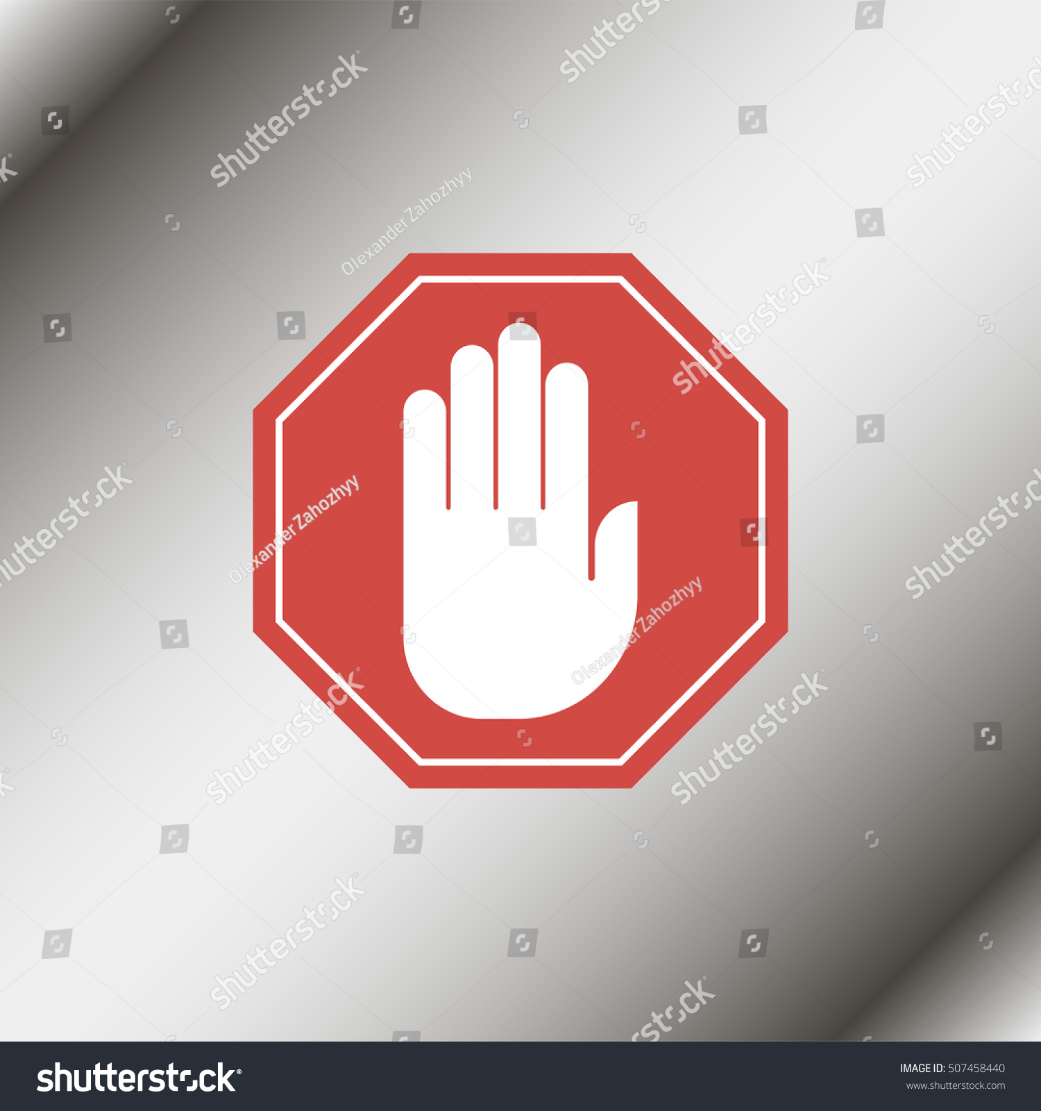 No Entry Hand Sign: vector de stock (libre de regalías) 507458440 ...