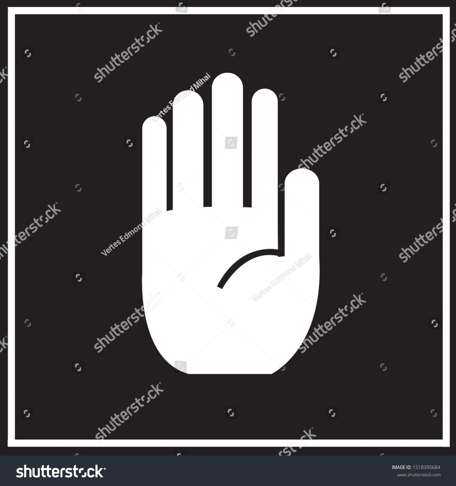 No Entry Hand Sign Vector Stock Vector (Royalty Free) 1518395684