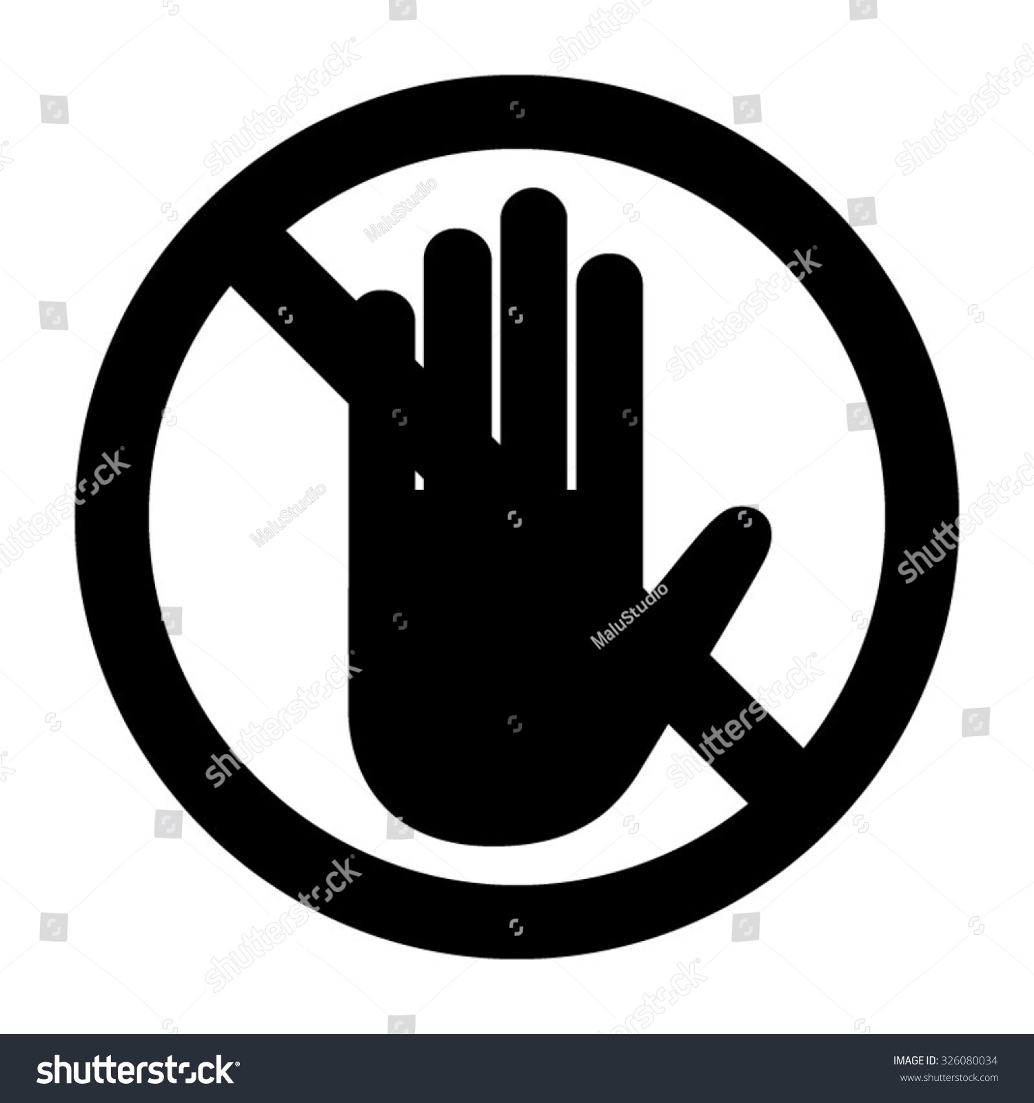 No Entry Hand Sign Vector Illustration : image vectorielle de stock ...