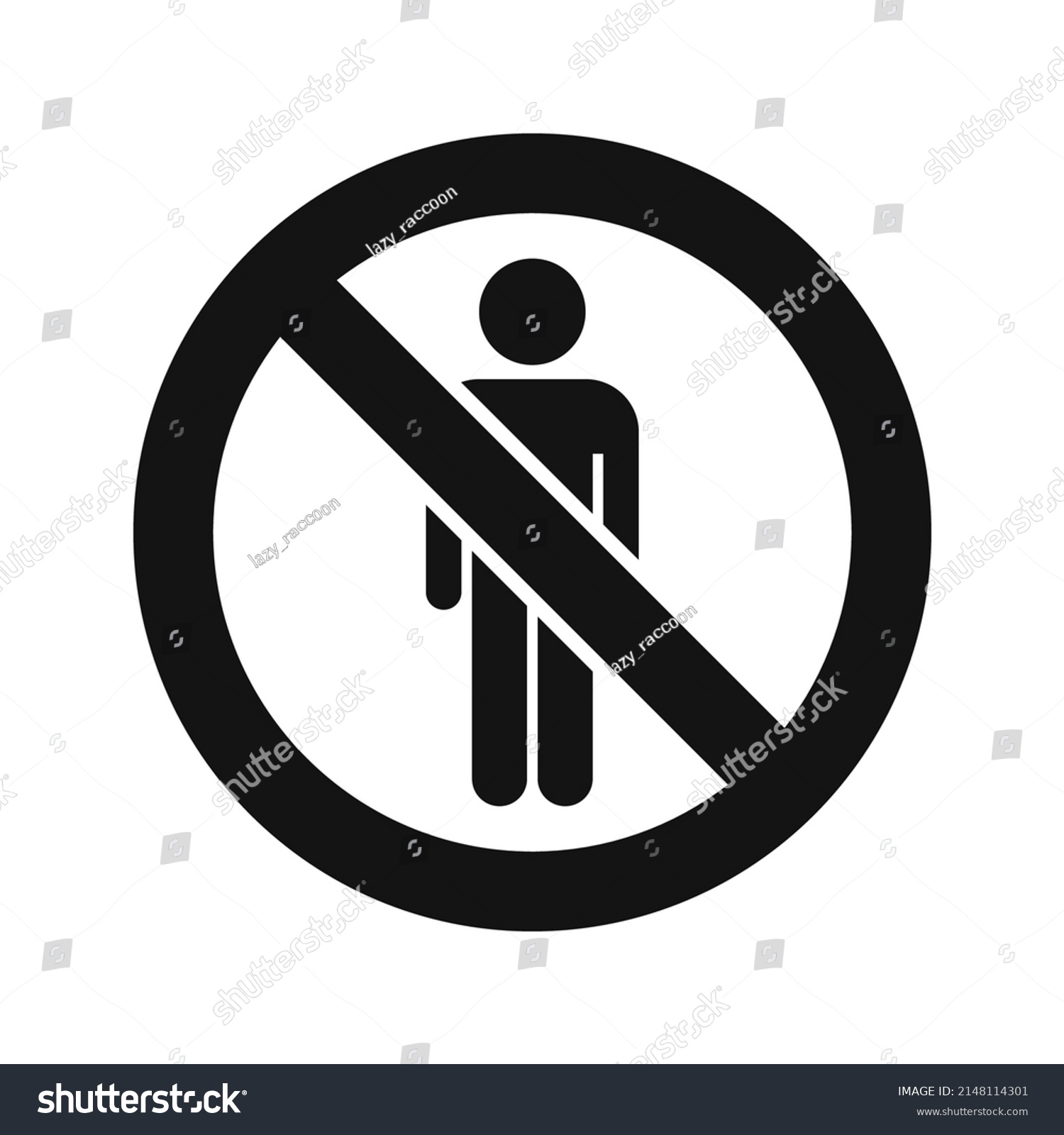 No Entry Human Circle Icon Stock Vector (Royalty Free) 2148114301 ...
