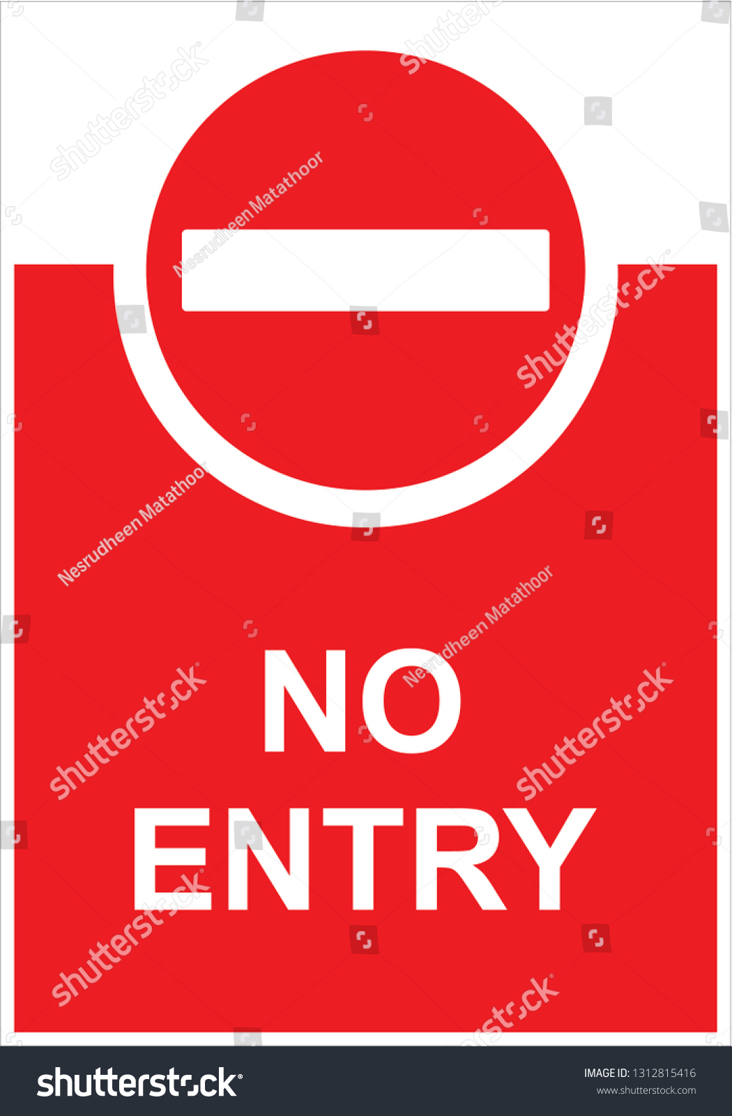 No Entry Sign: vetor stock (livre de direitos) 1312815416 | Shutterstock