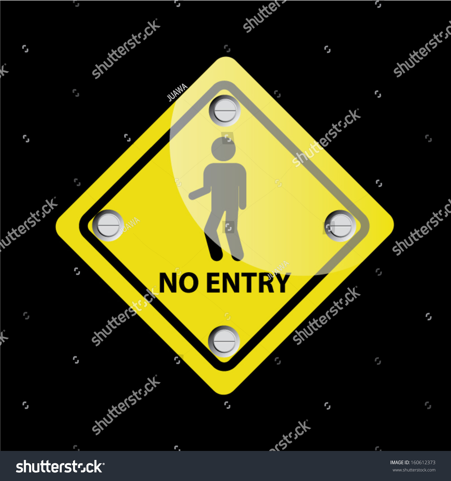 No Entry Sign On Black Background Stock Vector (Royalty Free) 160612373