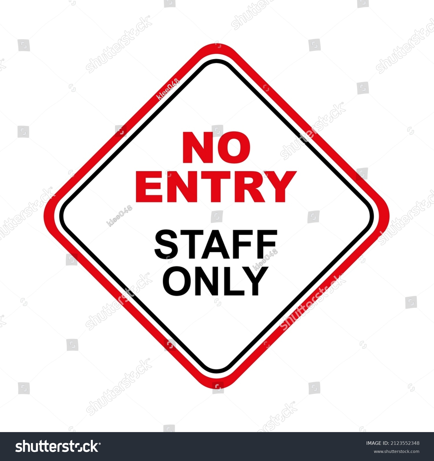 No Entry Sign On White Background Stock Vector (Royalty Free) 2123552348