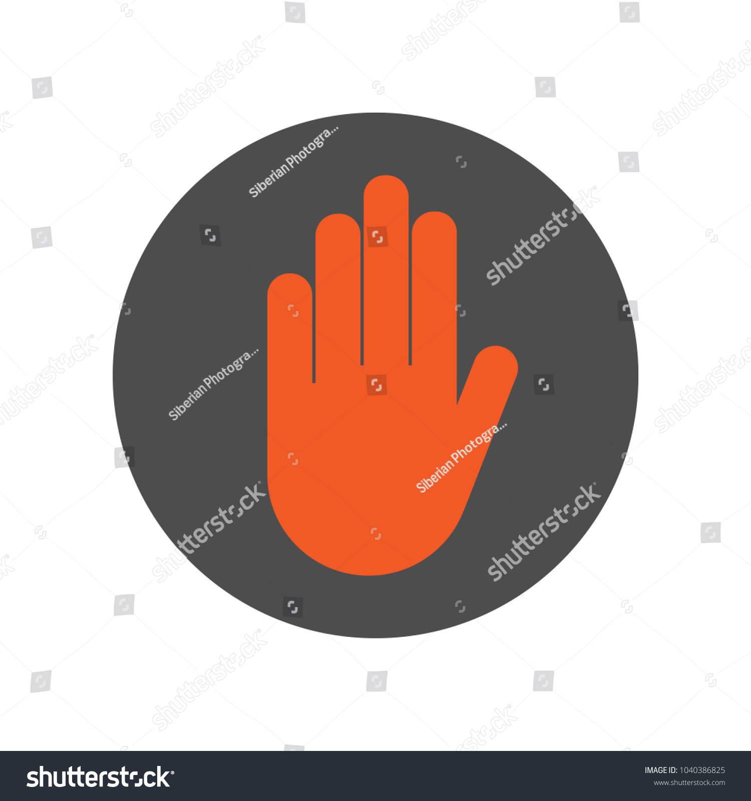 No Entry Sign Stop Hand Gesture: vector de stock (libre de regalías ...