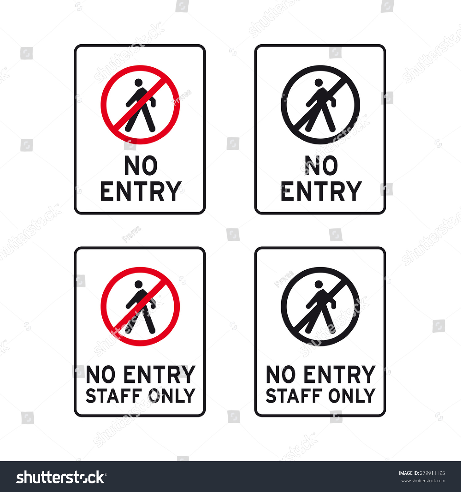 No Entry Sign Vector Set : image vectorielle de stock (libre de droits ...