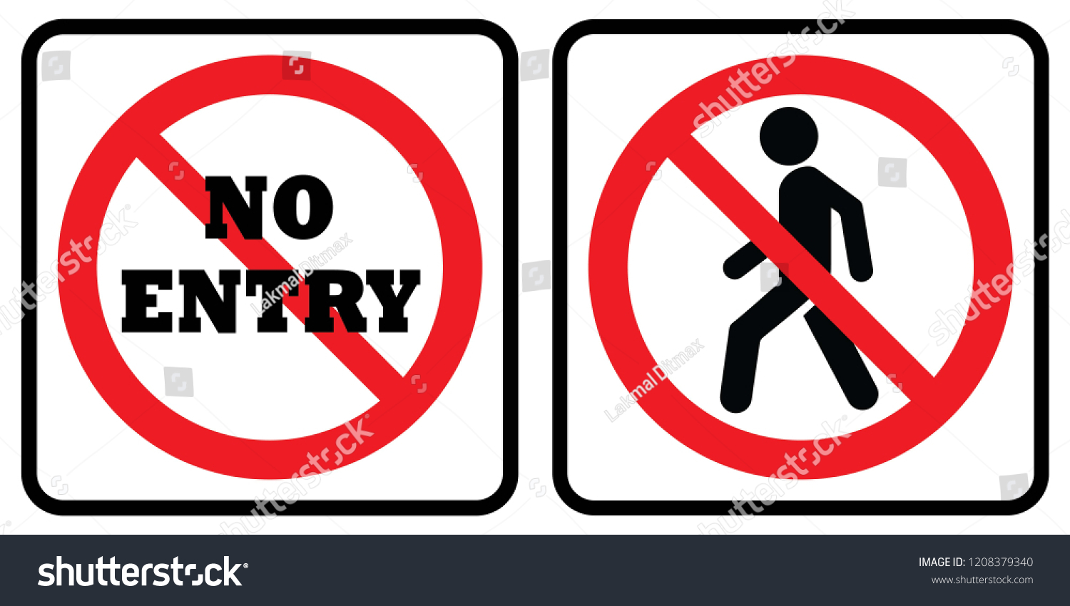 No Entry Signs Collection Stock Vector (Royalty Free) 1208379340