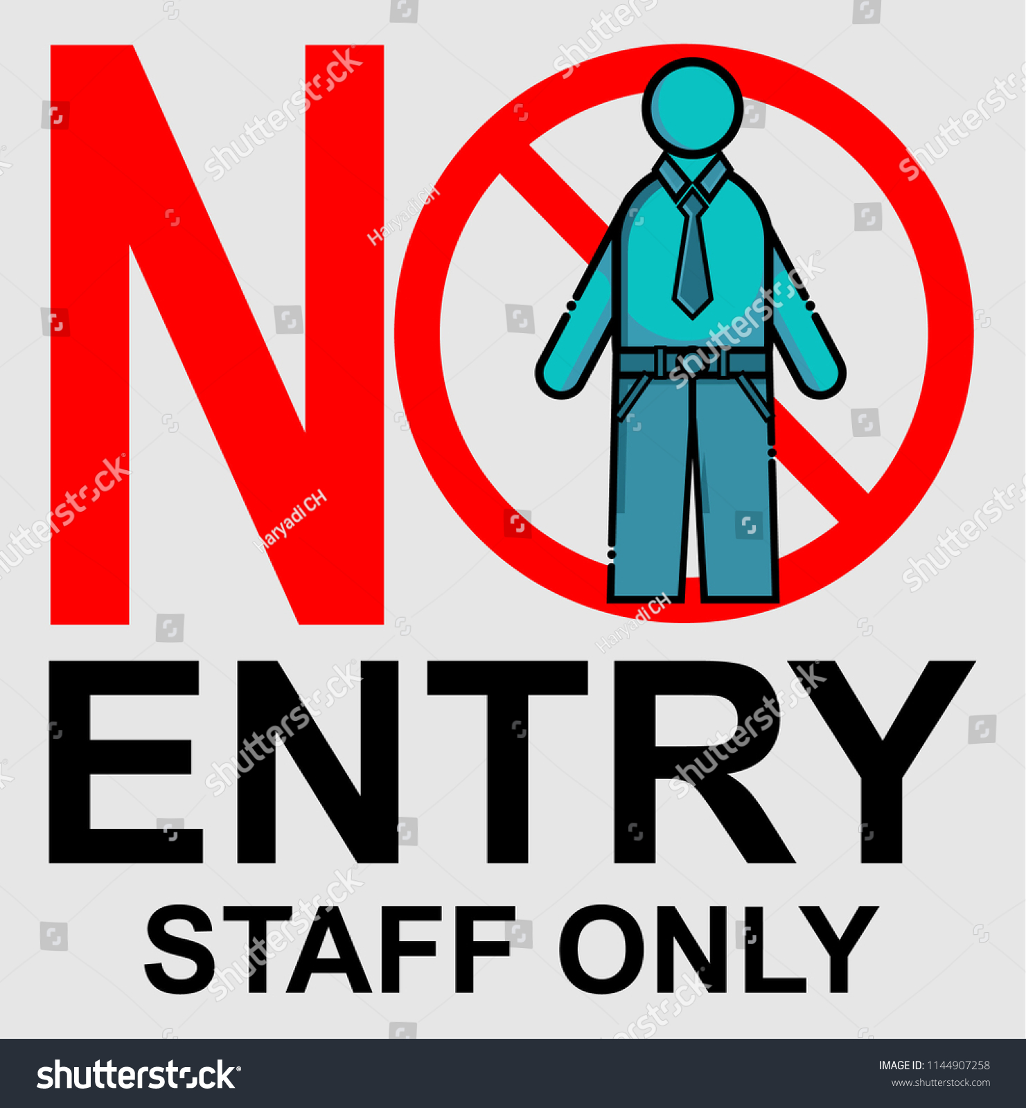 No Entry Staff Only Stock Vector (Royalty Free) 1144907258