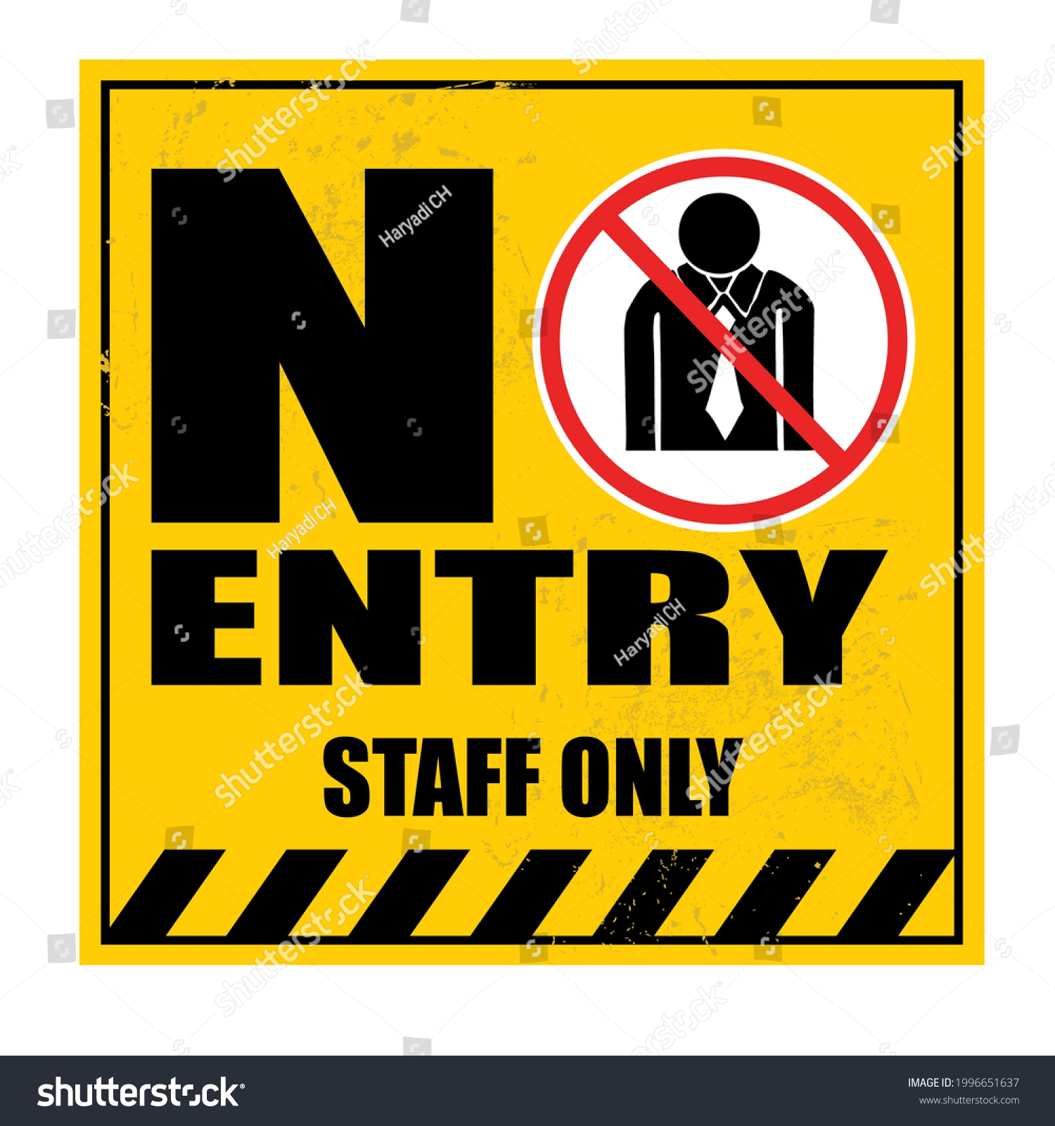 No Entry Staff Only Sign Vector Stock Vector (Royalty Free) 1996651637