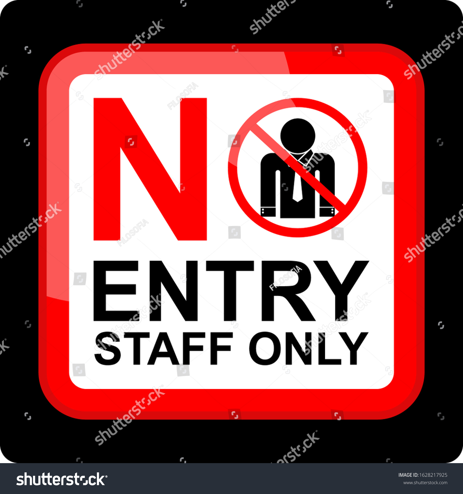 No Entry Staff Only Sticker Vector: เวกเตอร์สต็อก (ปลอดค่าลิขสิทธิ์ ...
